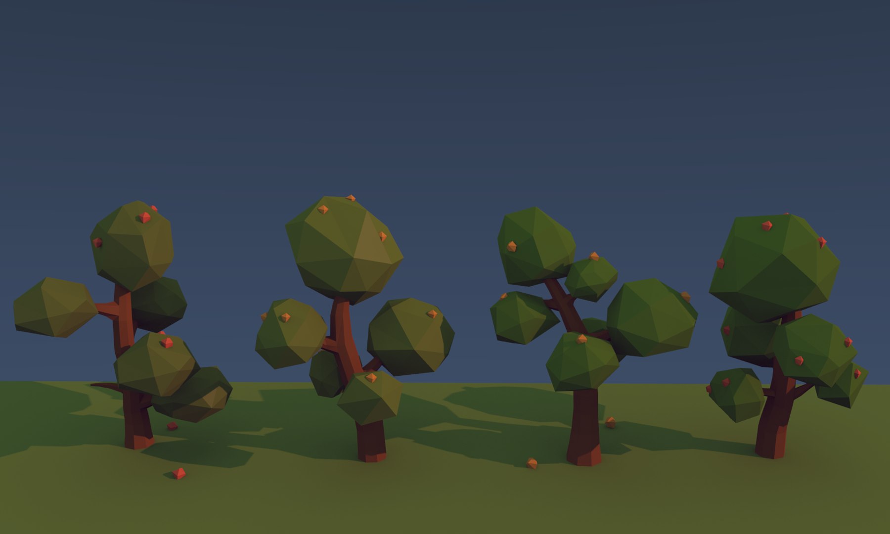 3d Model Environment Trees Bushes