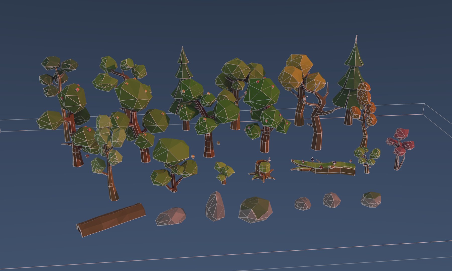 3d Model Environment Trees Bushes
