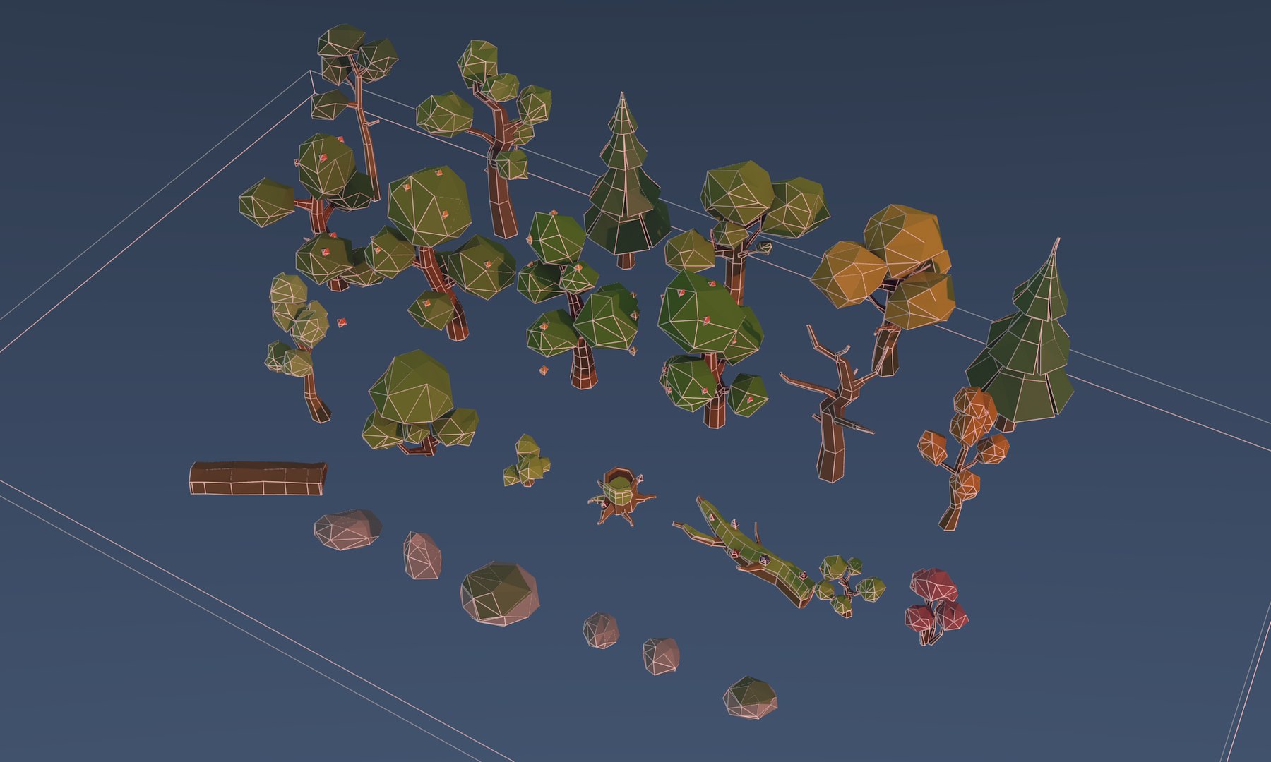 3d Model Environment Trees Bushes