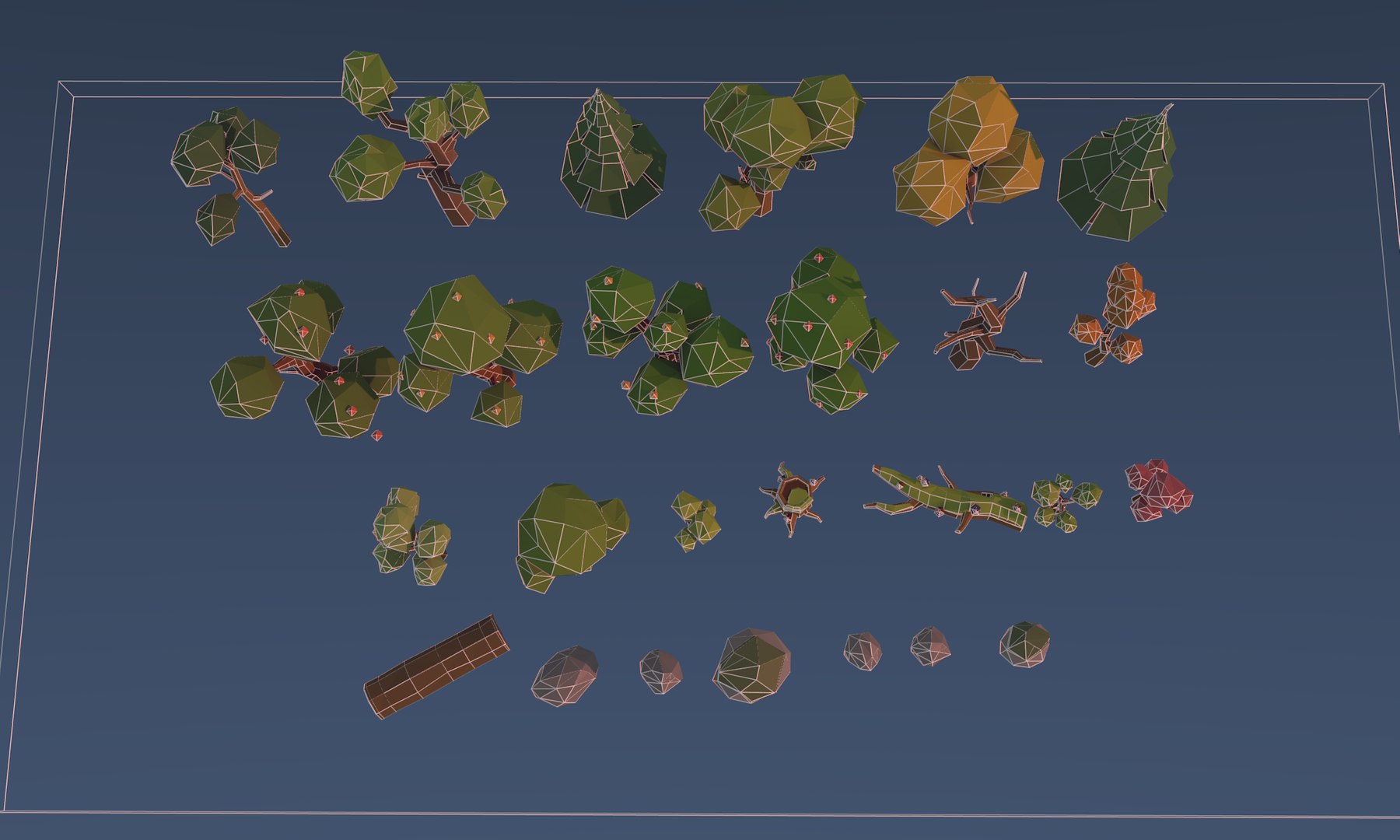 3d Model Environment Trees Bushes