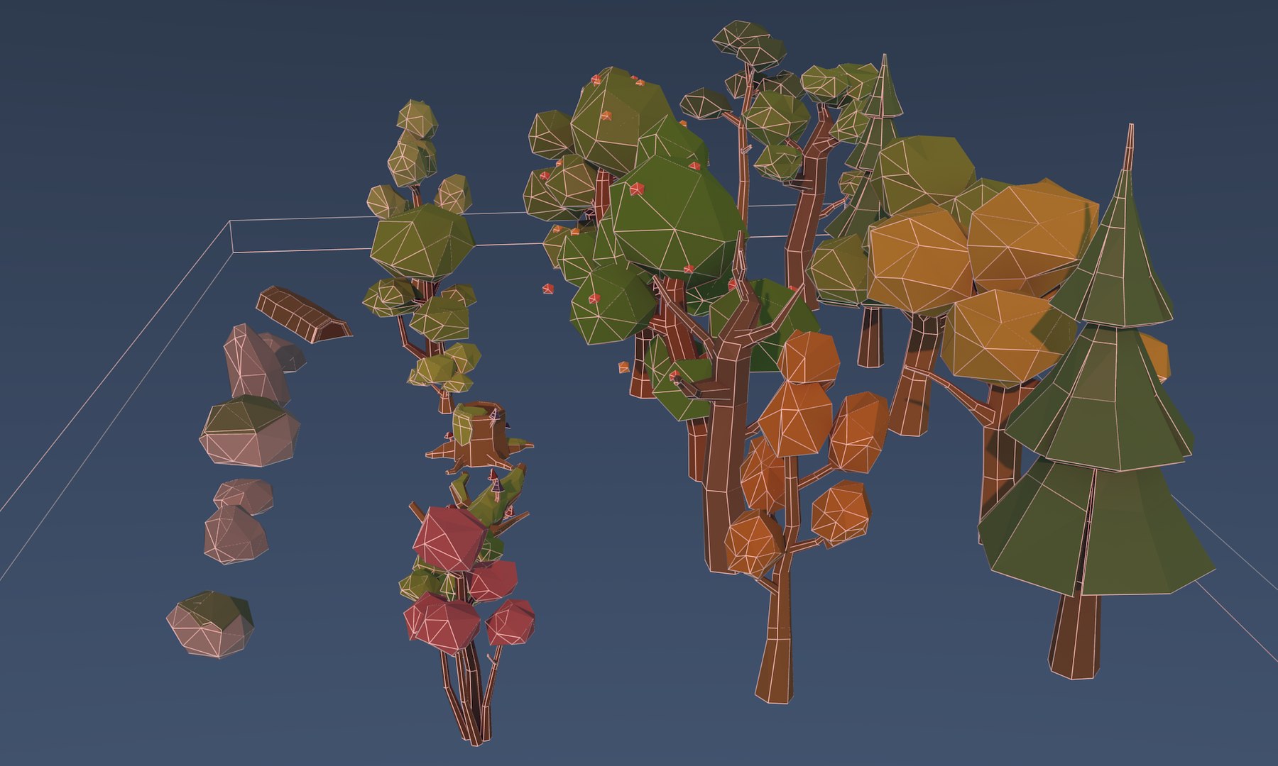 3d Model Environment Trees Bushes