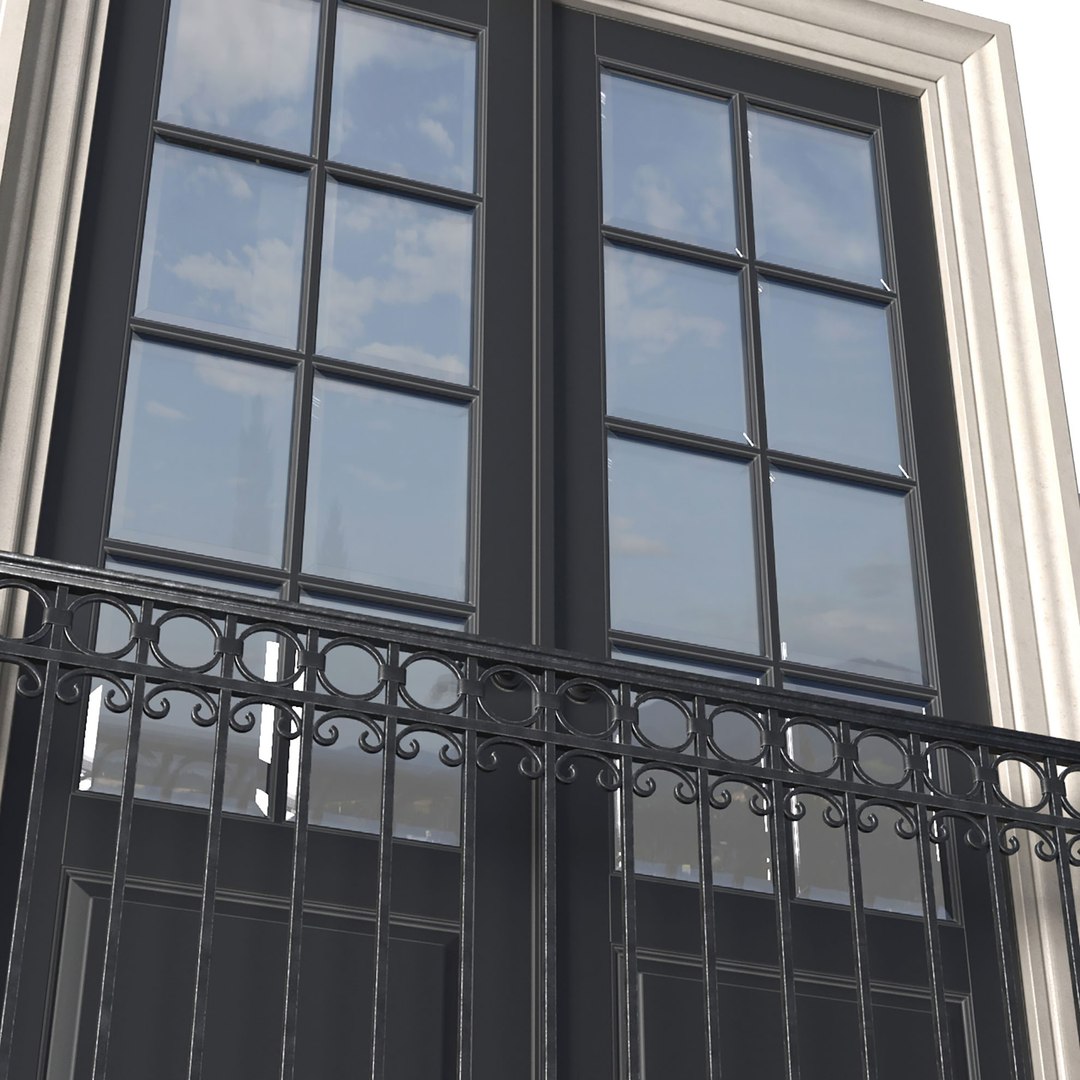 Classical Facade Window With A French Balcony 3D Model - TurboSquid 2076769