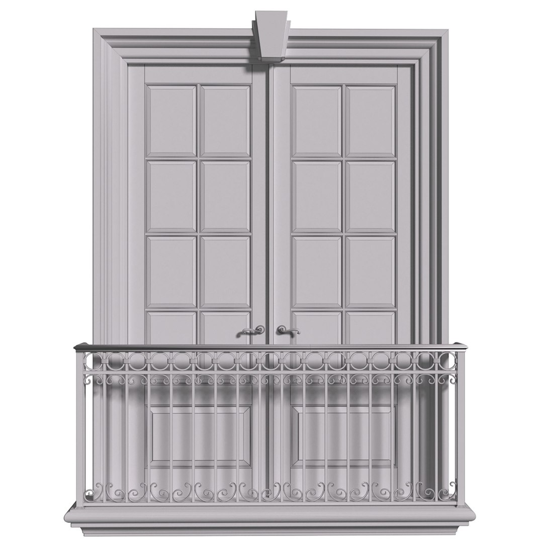 Classical Facade Window With A French Balcony 3D Model - TurboSquid 2076769