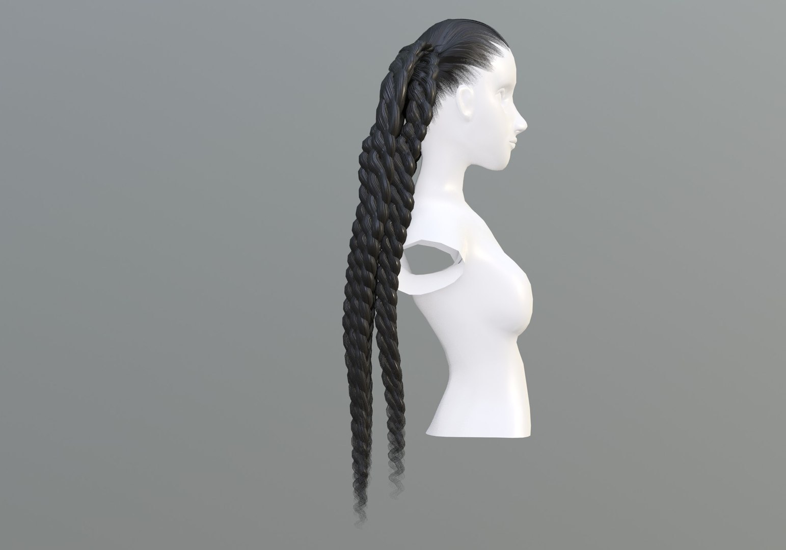 Pigtails Braids Hairstyle 3D Model - TurboSquid 1944521
