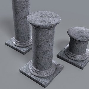 3d pedestals support statue model