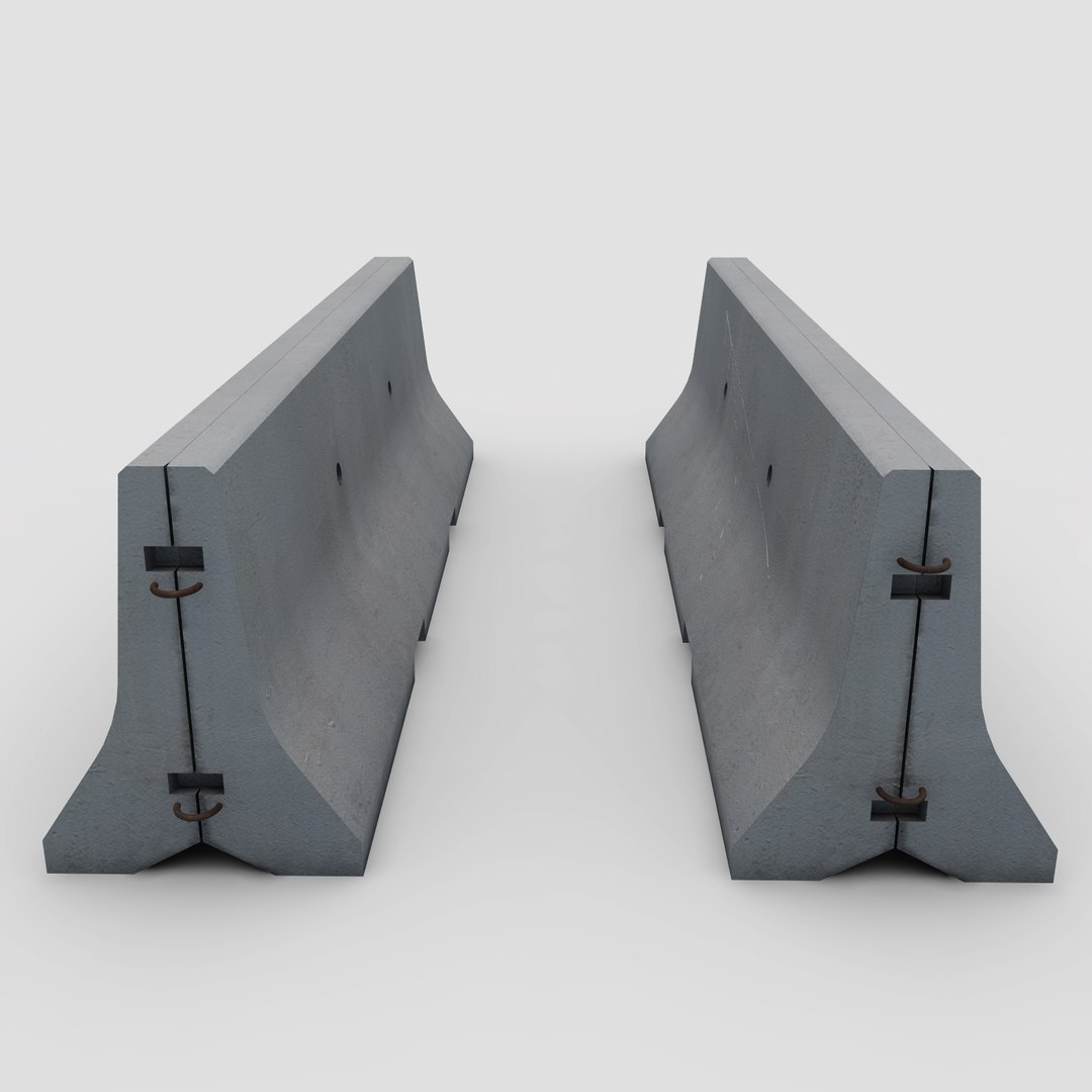 Concrete Road Barrier 3d 3ds