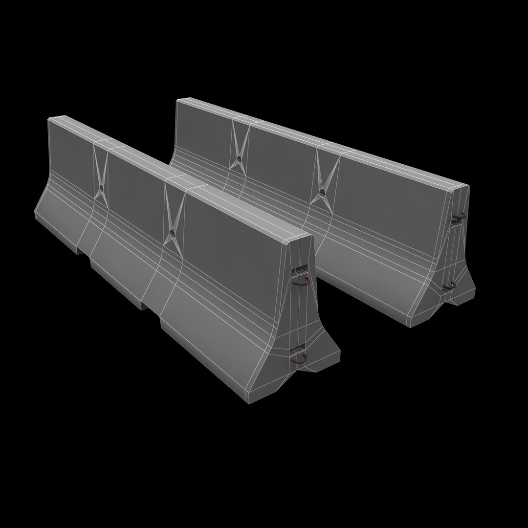 Concrete Road Barrier 3d 3ds