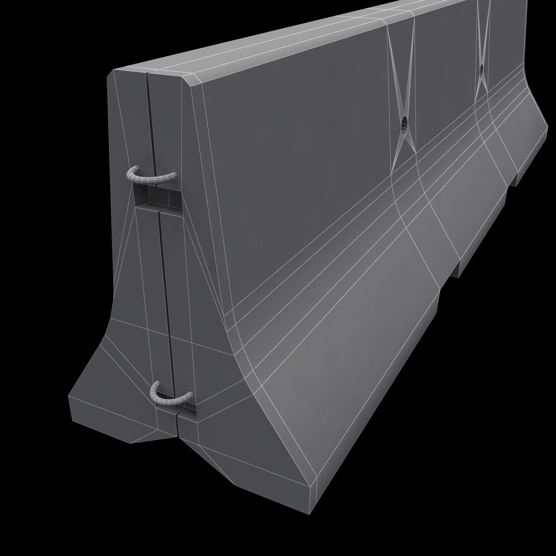 Concrete Road Barrier 3d 3ds