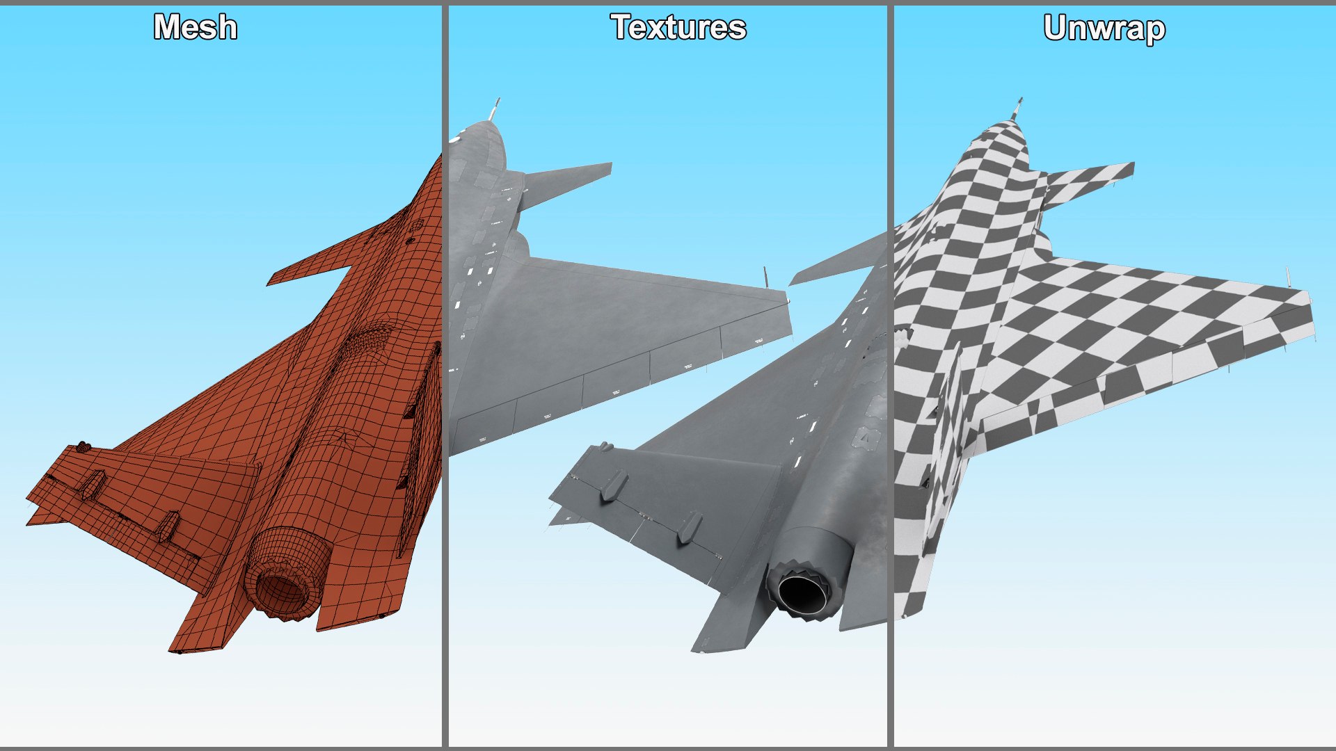 Tactical Unmanned Jet Aircraft Black Rigged 3D Model - TurboSquid 2412624