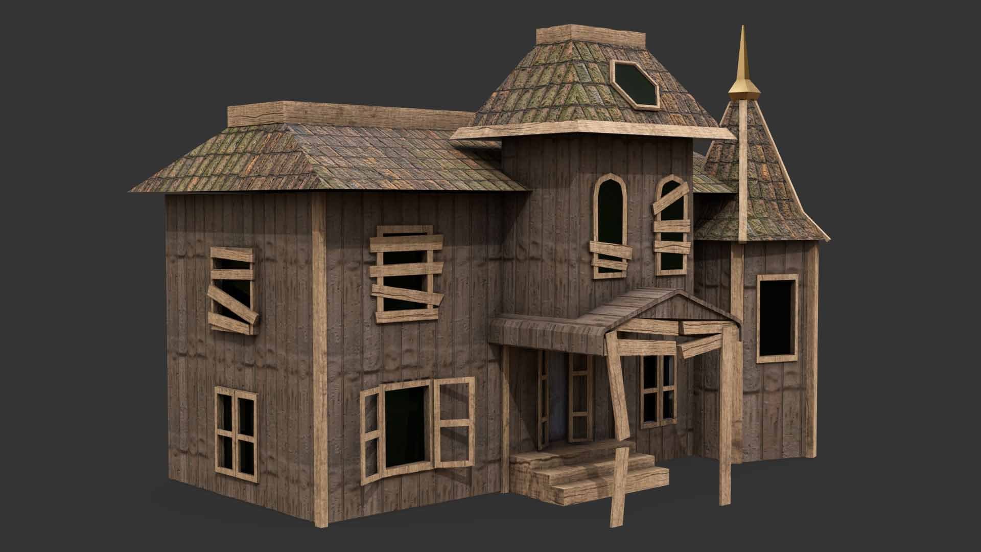 3D Game Ready Low Poly House 2 Model - TurboSquid 1737120