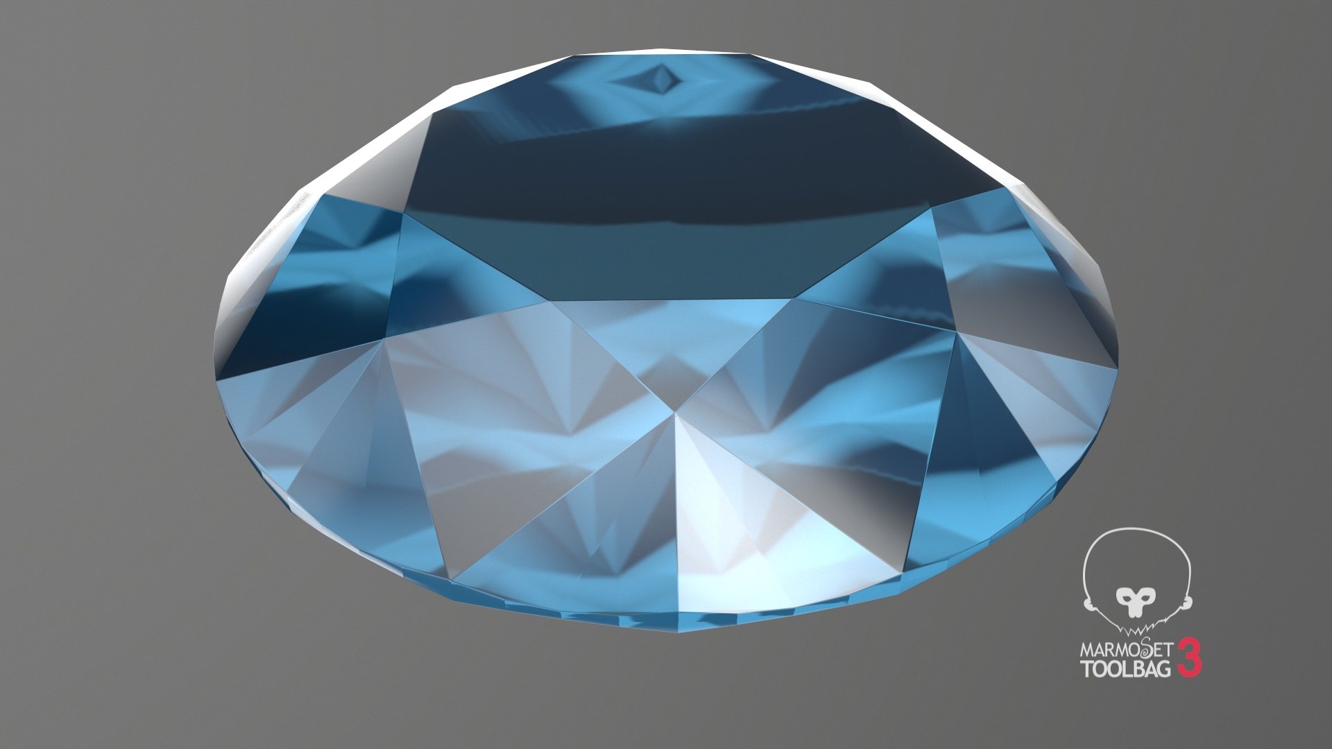 Round Brilliant Cut Blue Topaz 3D Model - TurboSquid 1848321