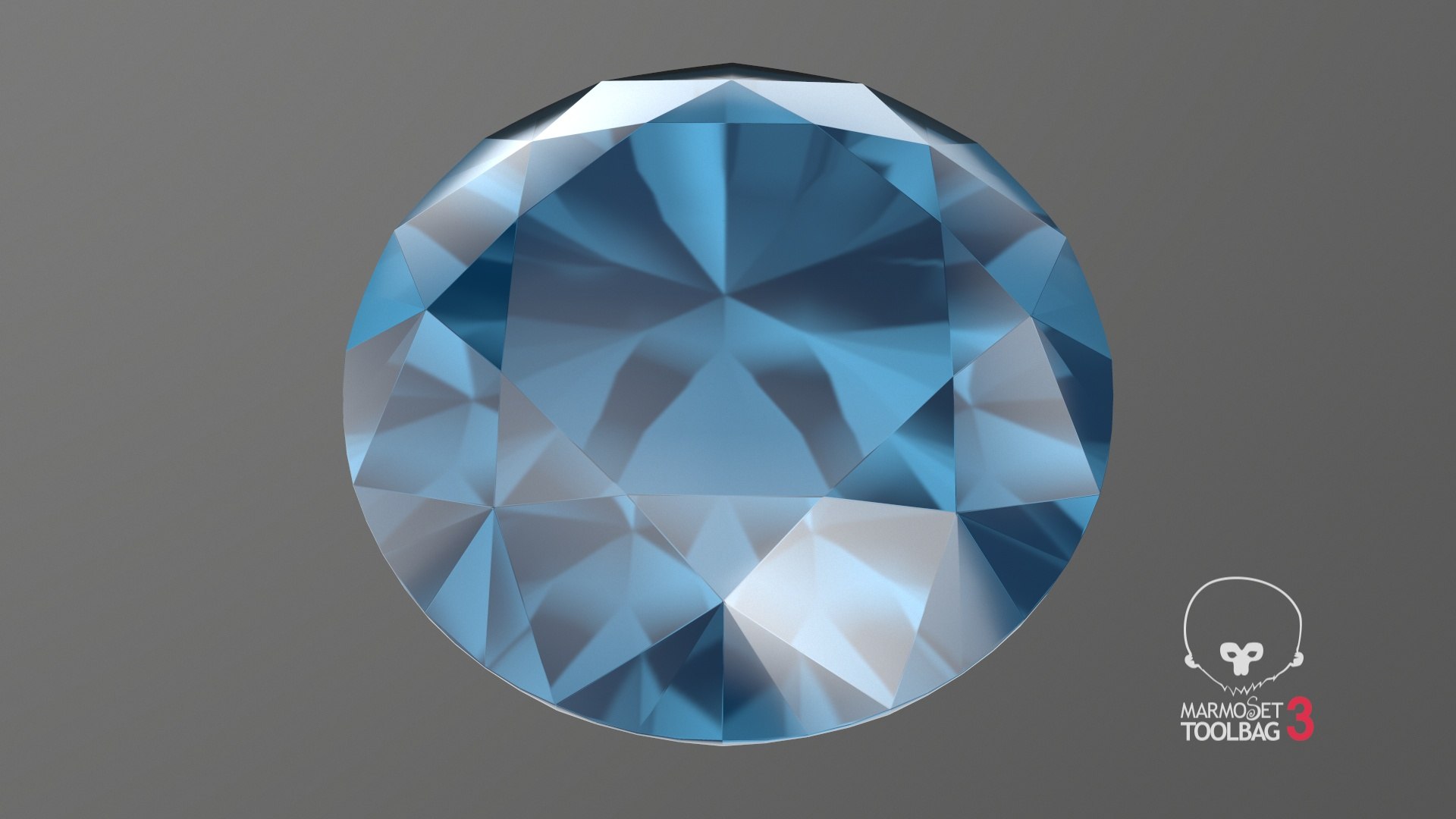 Round Brilliant Cut Blue Topaz 3D Model - TurboSquid 1848321
