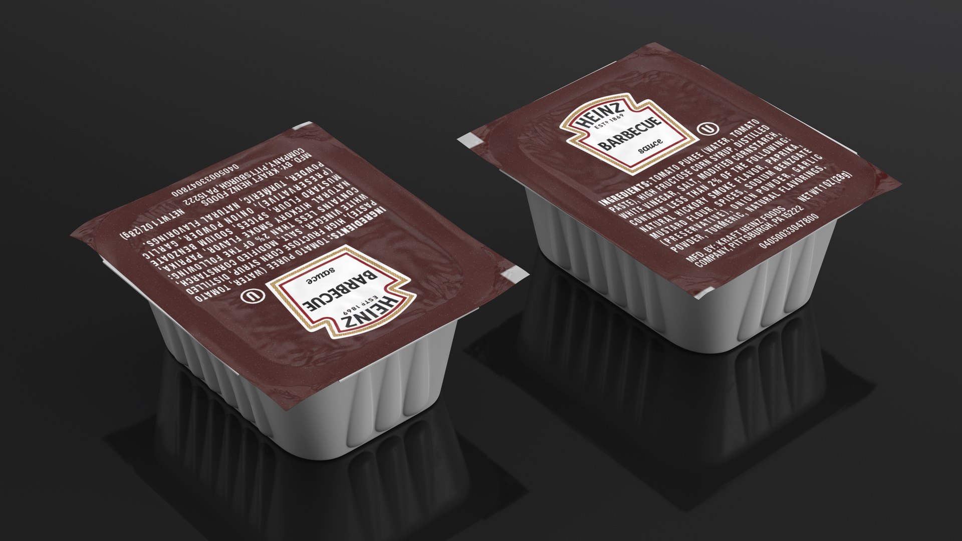 Heinz Barbecue Sauce Single Serve Pot 3D model - TurboSquid 2105083