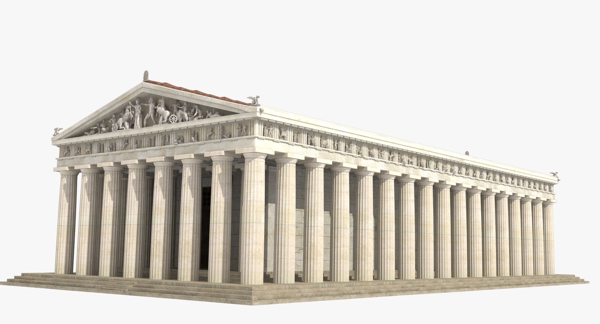 3d Parthenon Temple Landmark Model