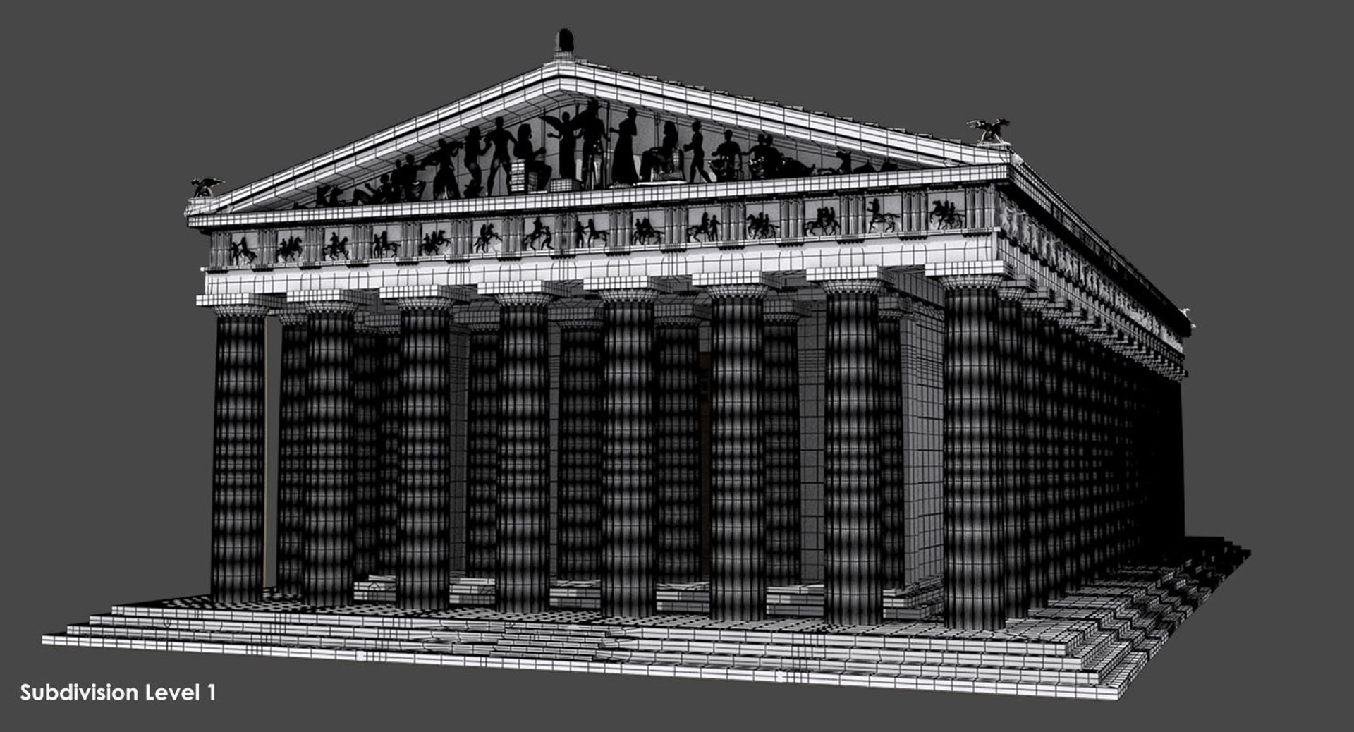 3d parthenon temple landmark model