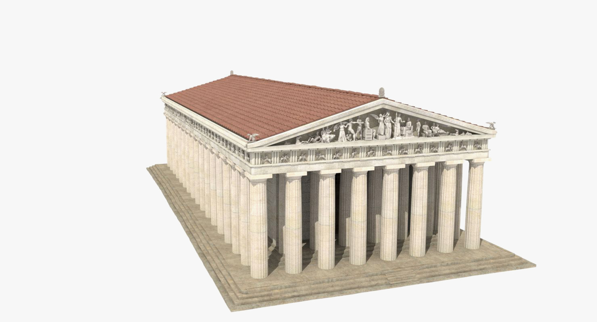 3d parthenon temple landmark model