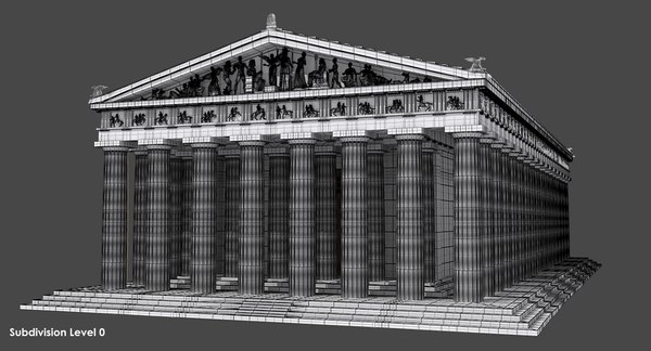 3d parthenon temple landmark model