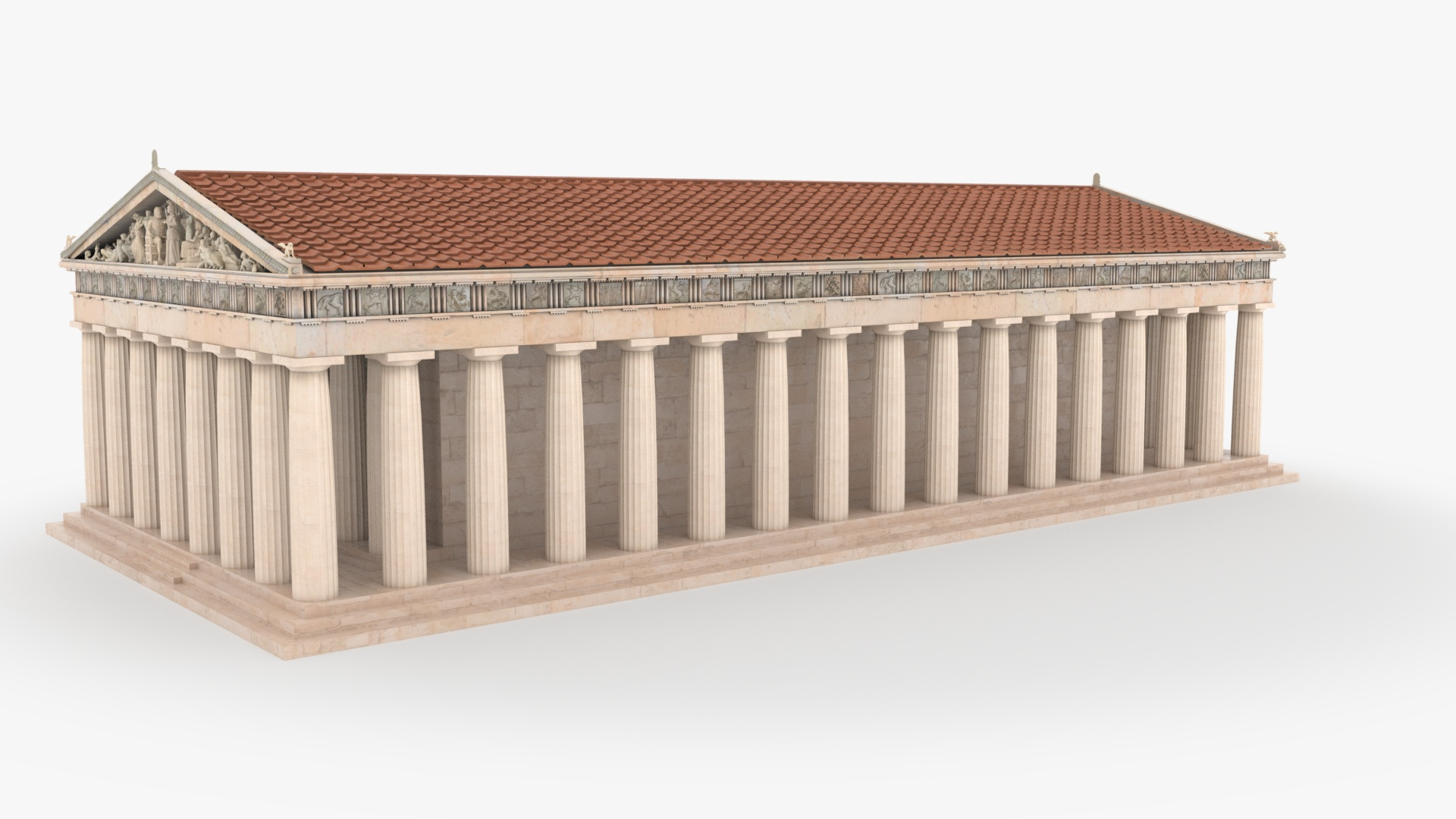 3d Parthenon Temple Landmark Model