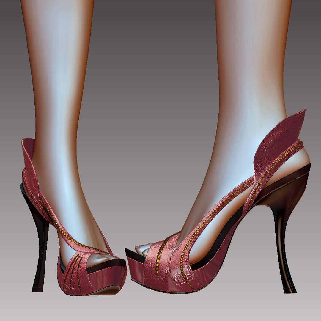 3d Model Heels Shoe Female