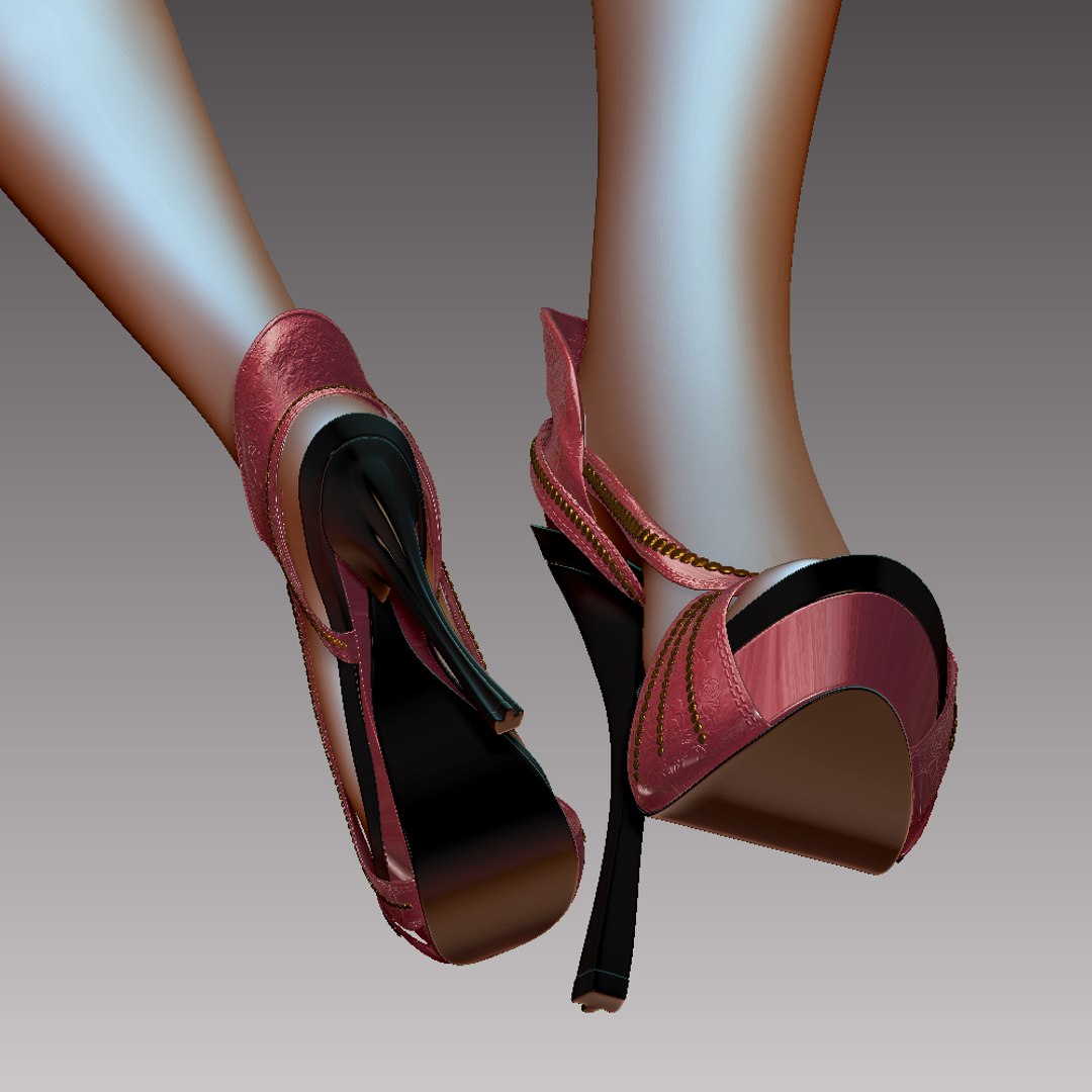 3d Model Heels Shoe Female