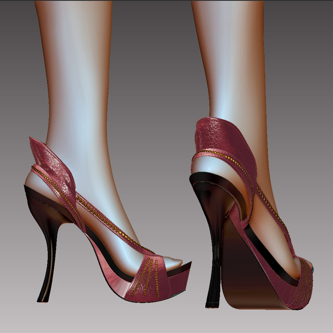 3d Model Heels Shoe Female