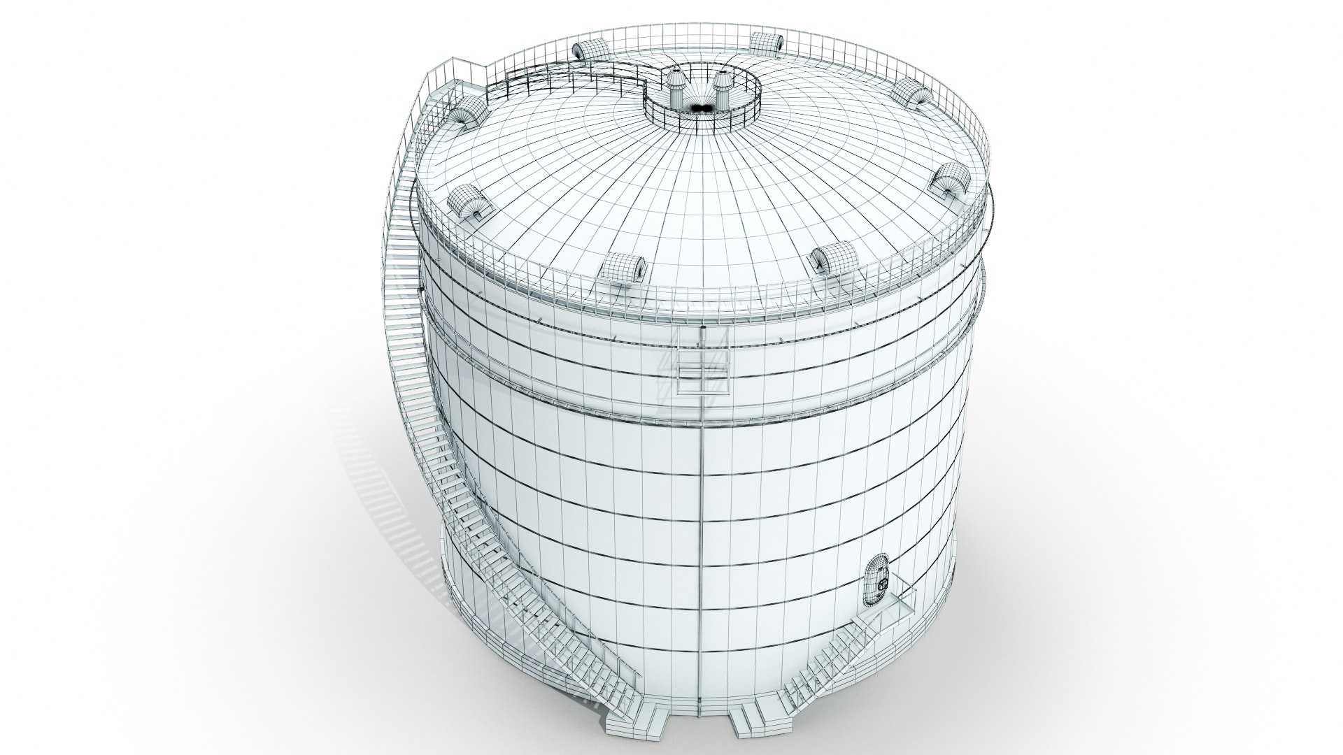 Two Detailed Oil Storages 3D Model - TurboSquid 2336591