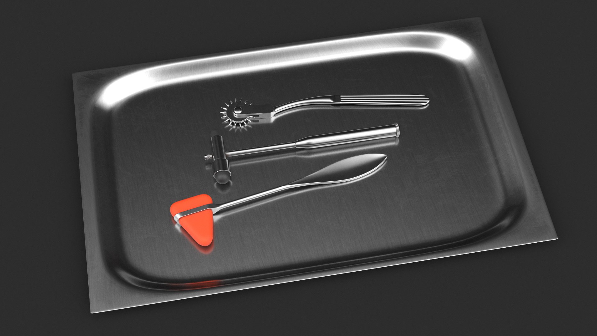 Neurological Tools On Metal Tray 3D - TurboSquid 2418866