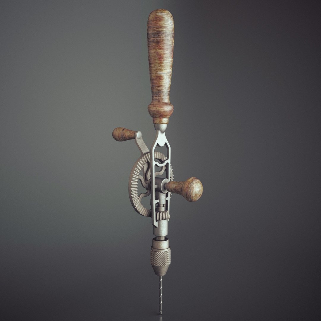 3d photoreal hand drill tools