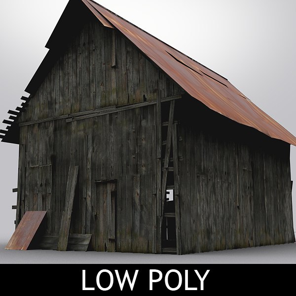 photorealistic old barn photo realistic 3d model