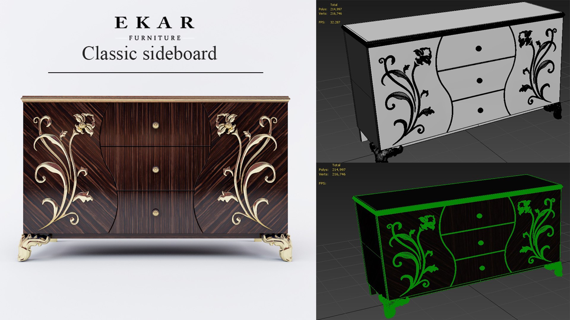 ekar classic sideboard 3d max
