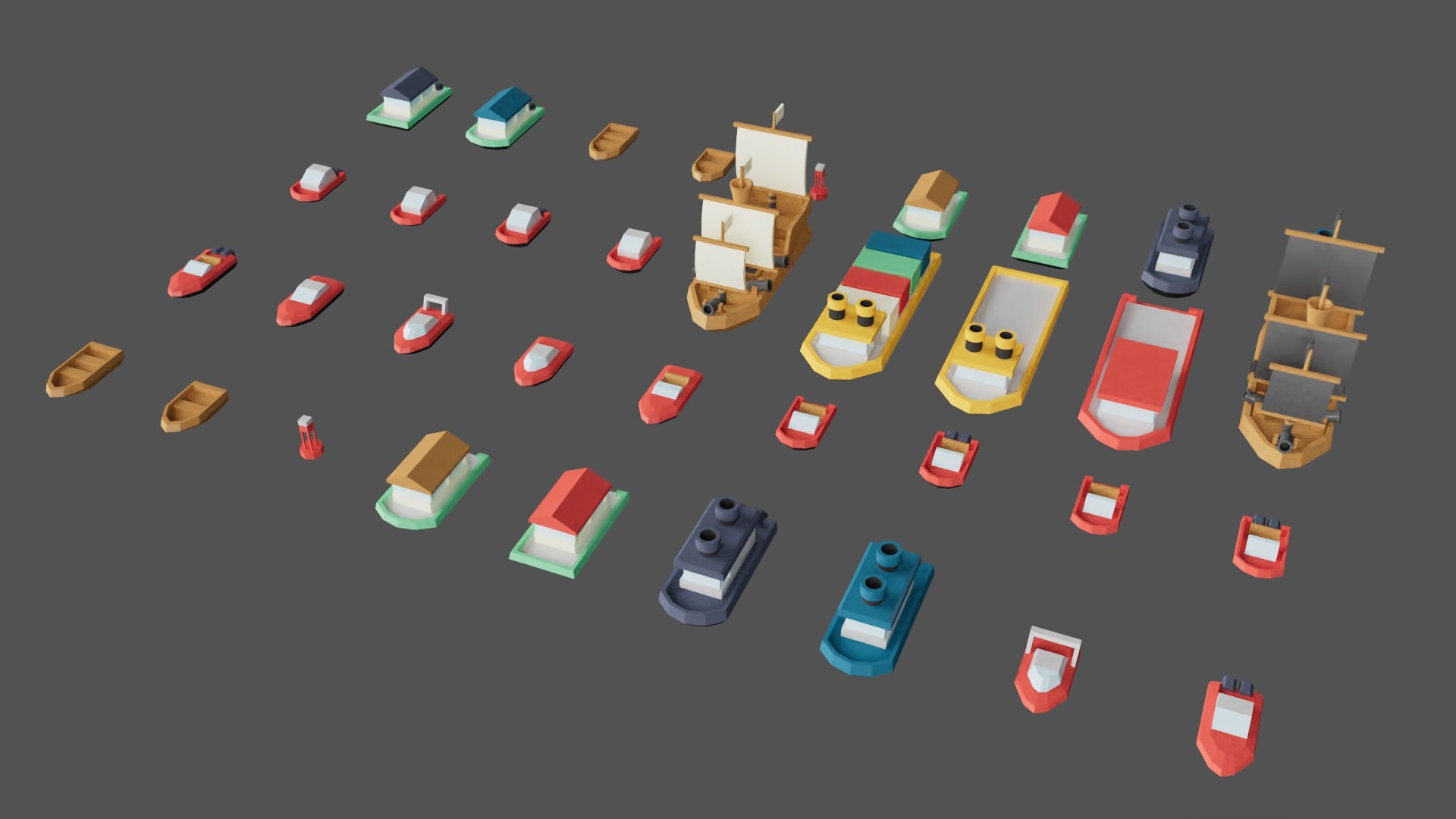 3D Cartoon Low-poly Ship Model - TurboSquid 2081613