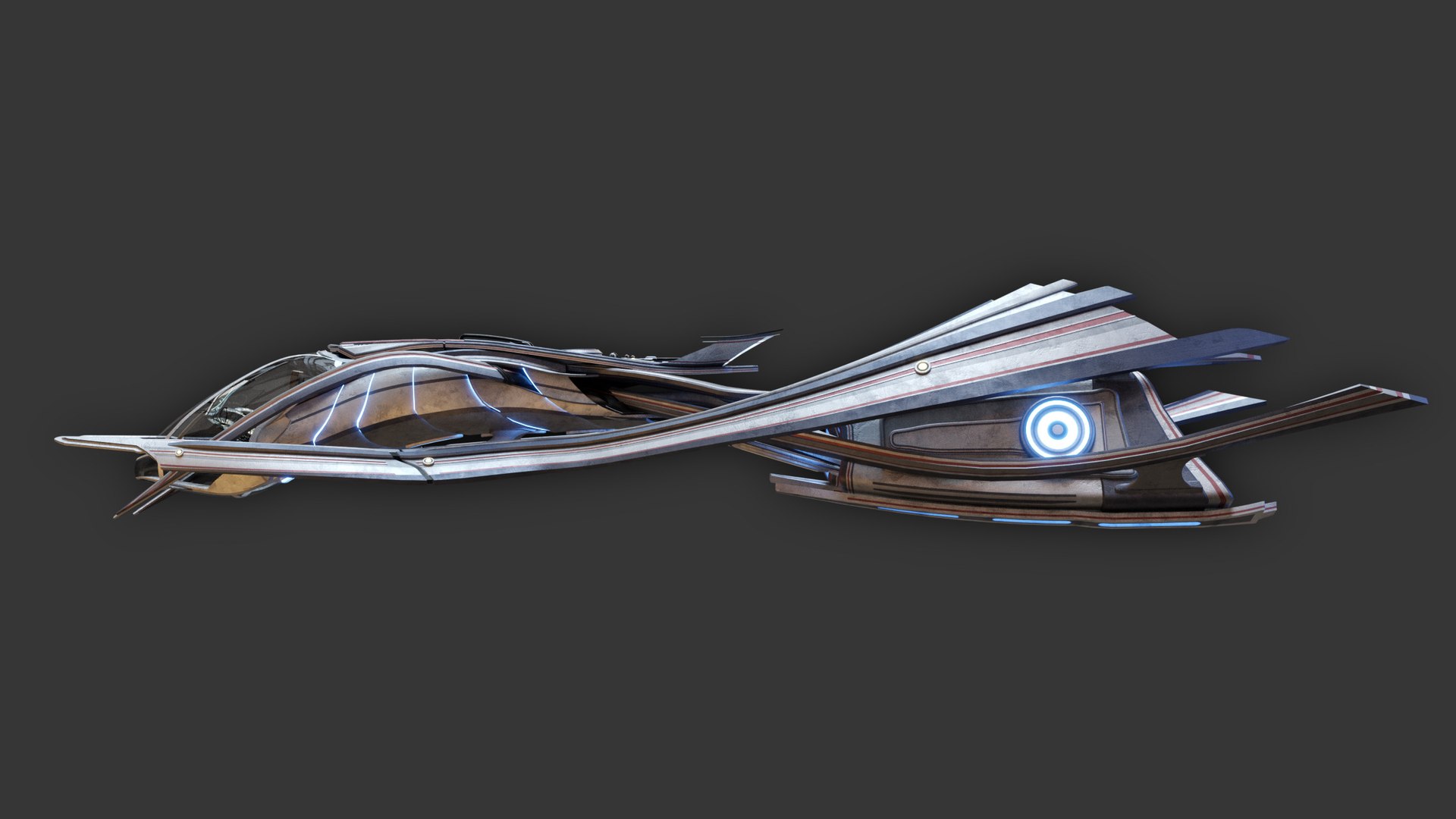 Small Scifi Starship 3D Model - TurboSquid 1623446