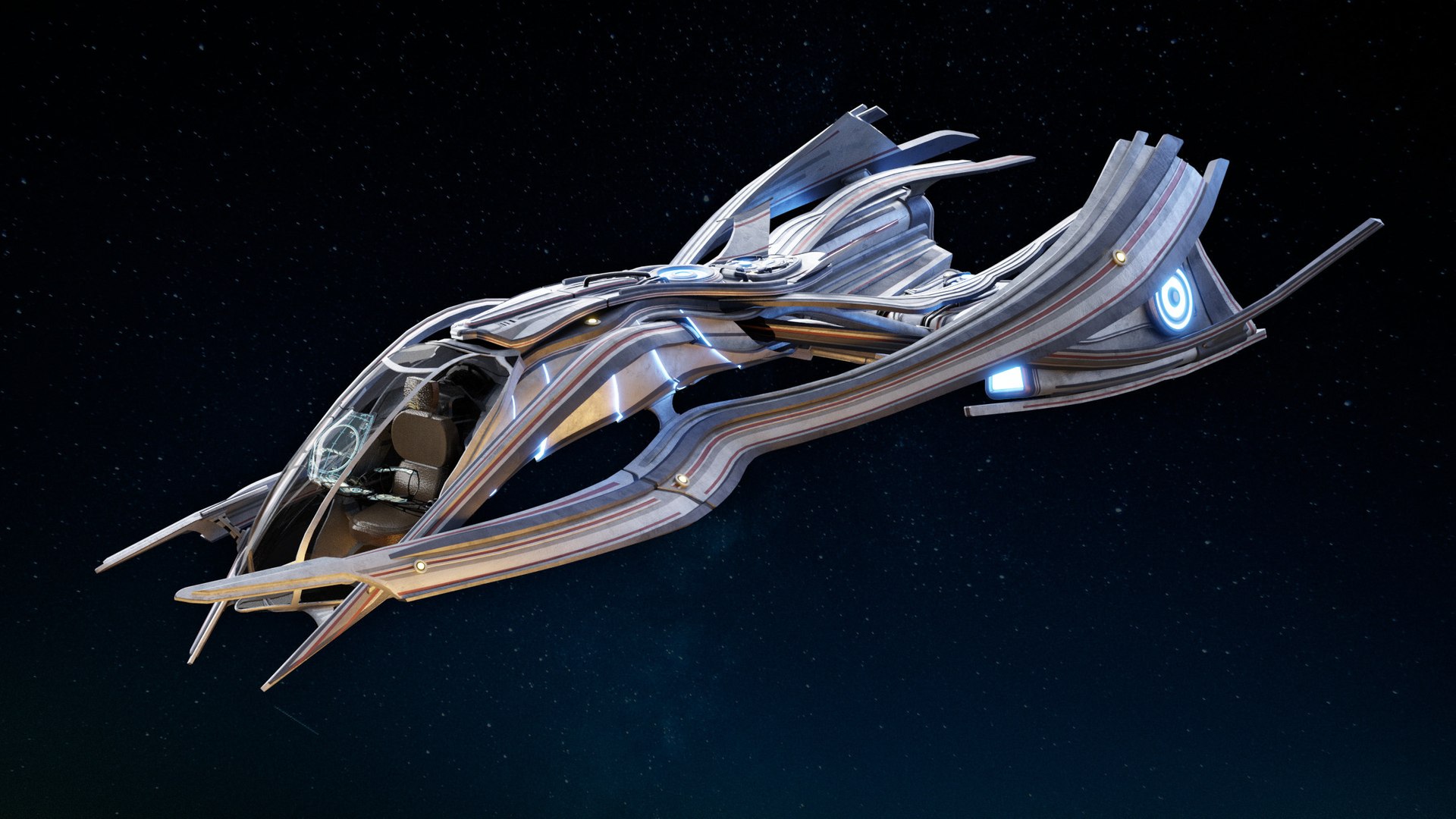 Small Scifi Starship 3D Model - TurboSquid 1623446