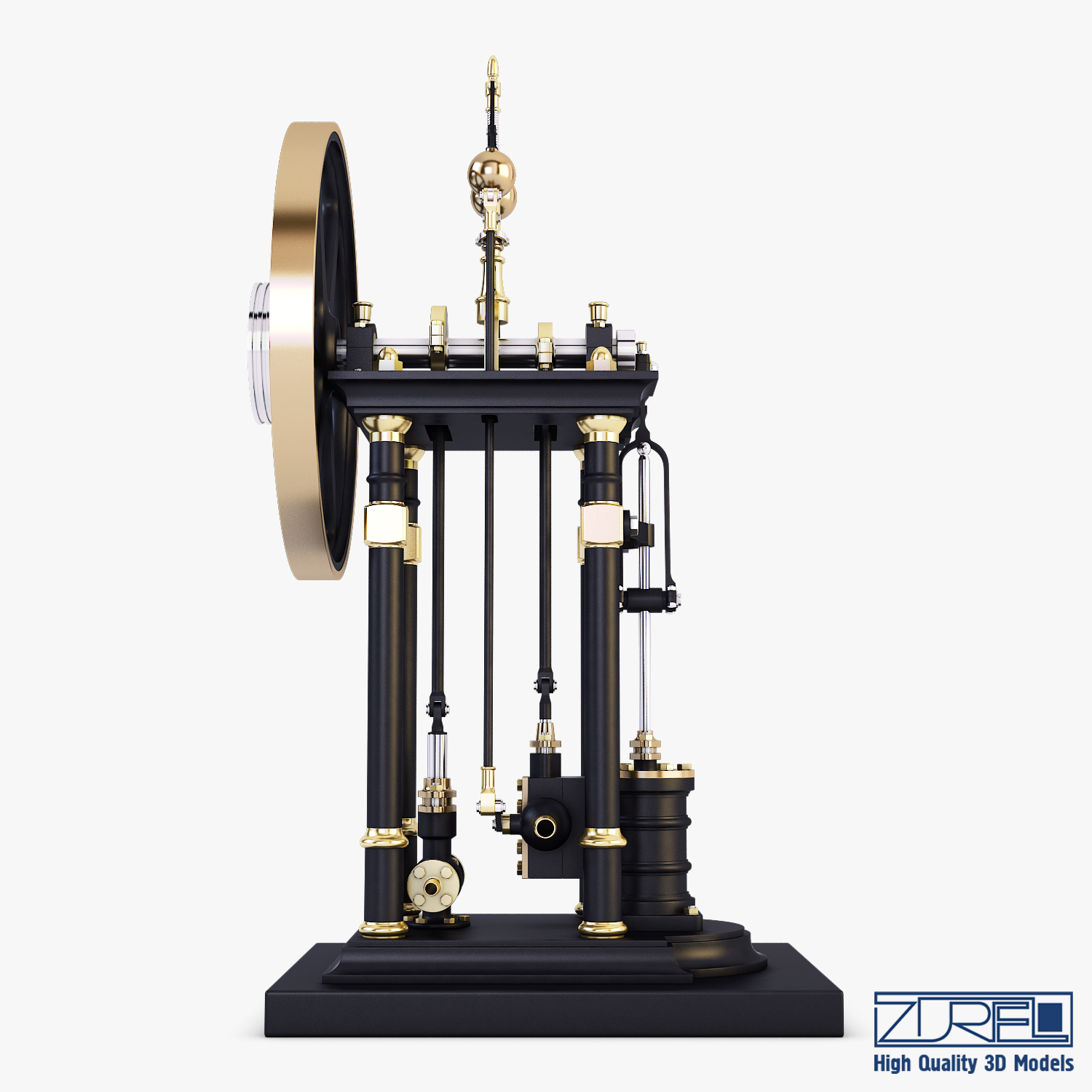 3D model vertical steam engine v - TurboSquid 1280401
