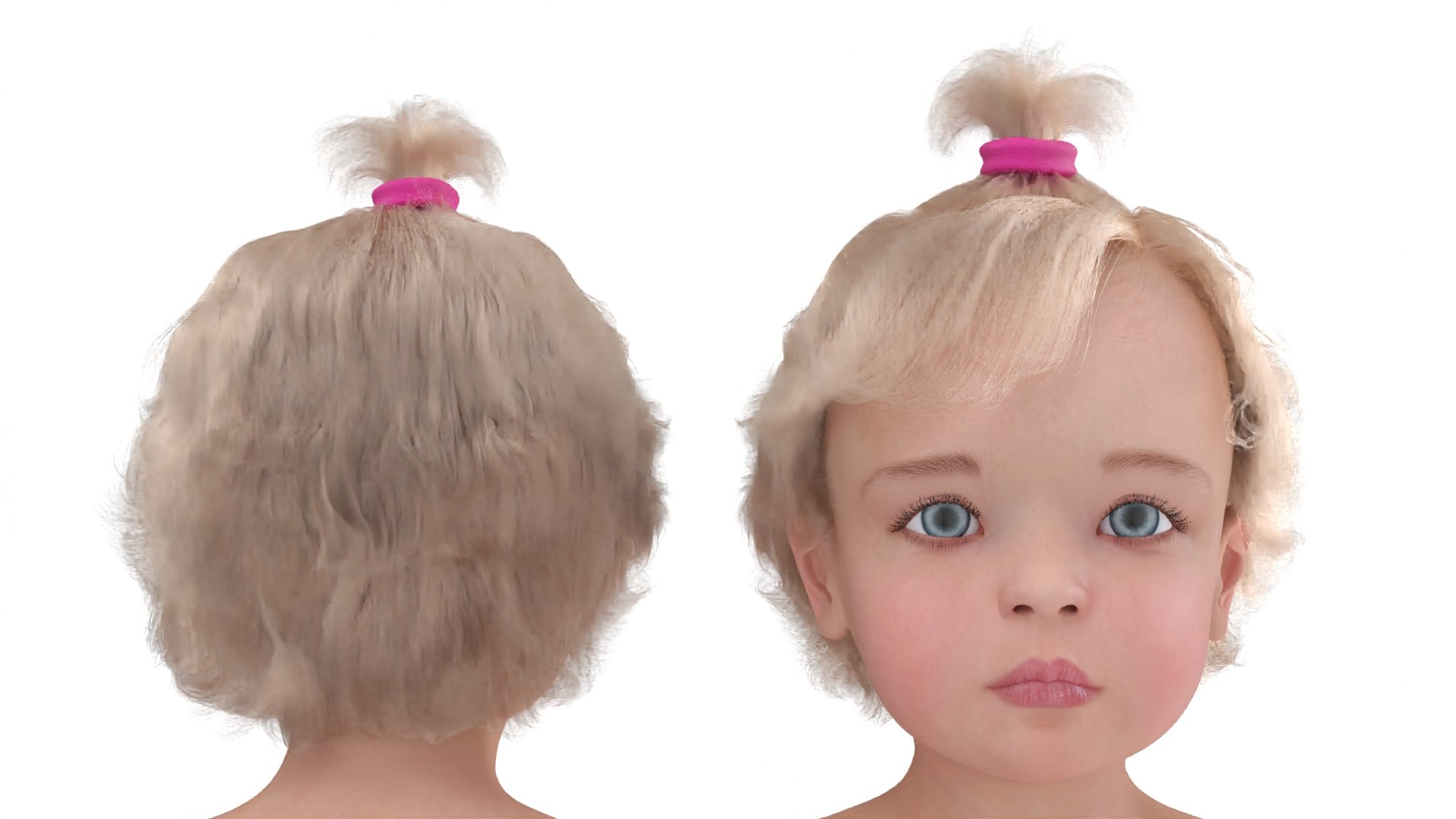 3D Baby Girl Wearing Diaper A-Pose Fur - TurboSquid 2296395