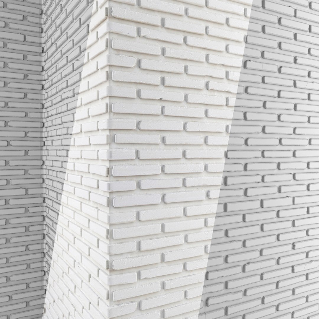 3d white bricks