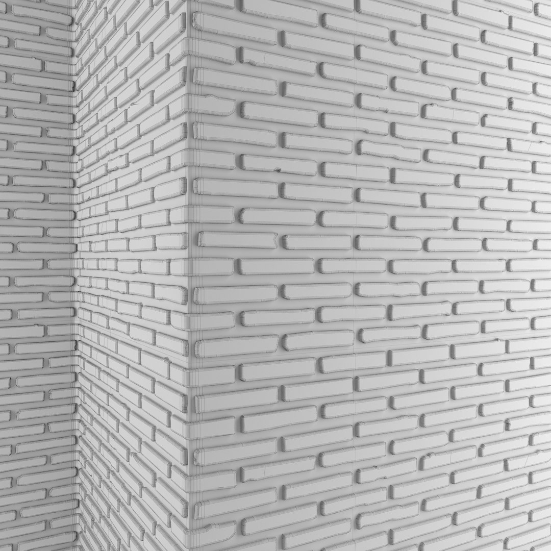 3d white bricks