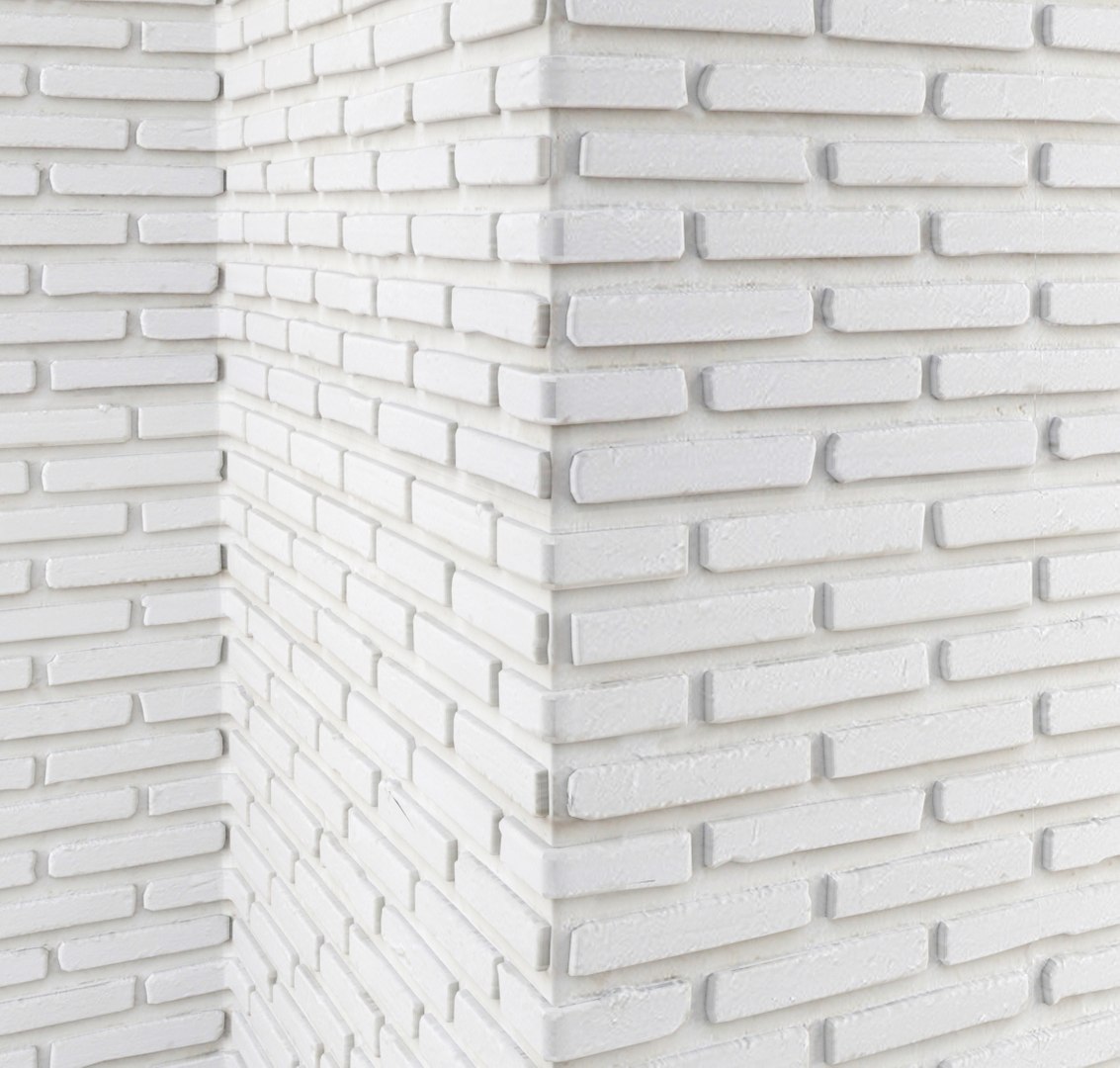 3d white bricks