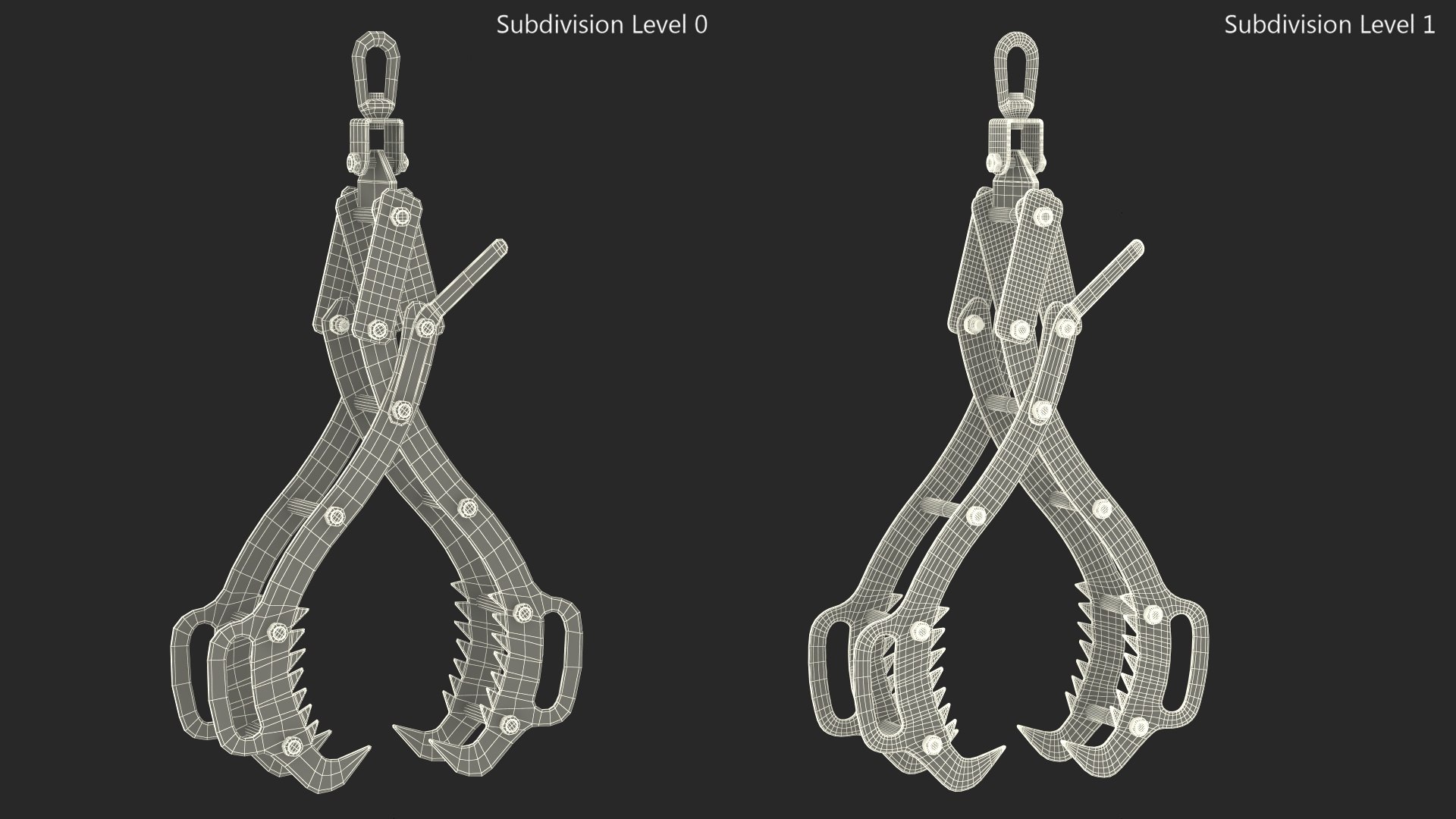 3D Model Serrated Log Lifter Tongs Red Rigged - TurboSquid 2422797