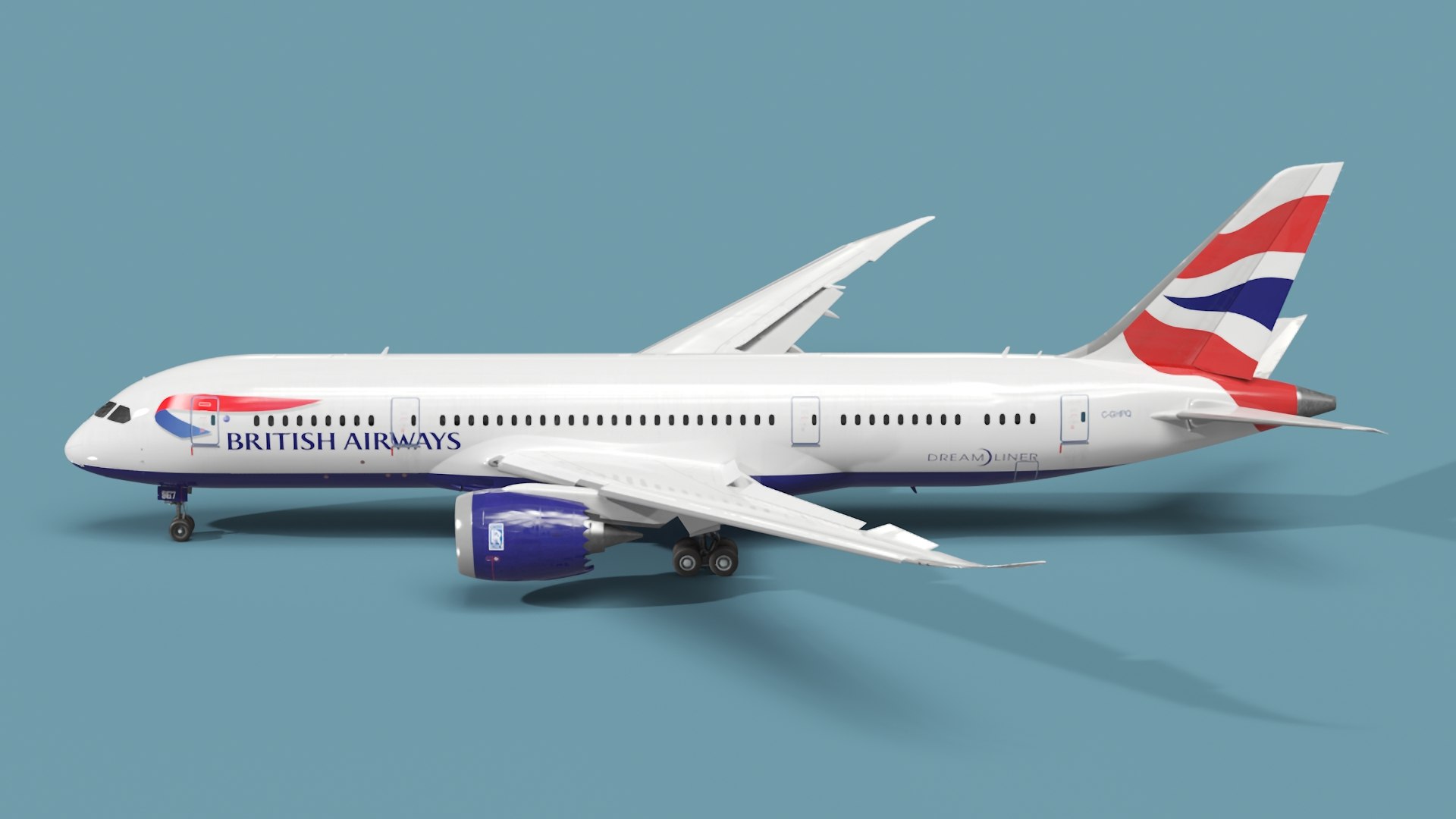 3D Model British Airways Boeing 787-8 Dreamliner Rigged For Cinema 4D ...