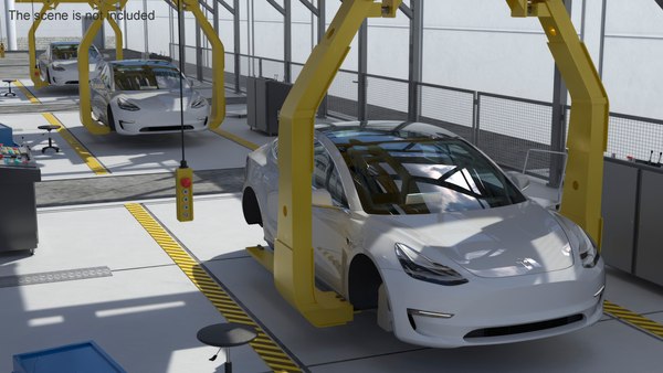 modelo 3d Línea de montaje de Tesla - TurboSquid 2322246