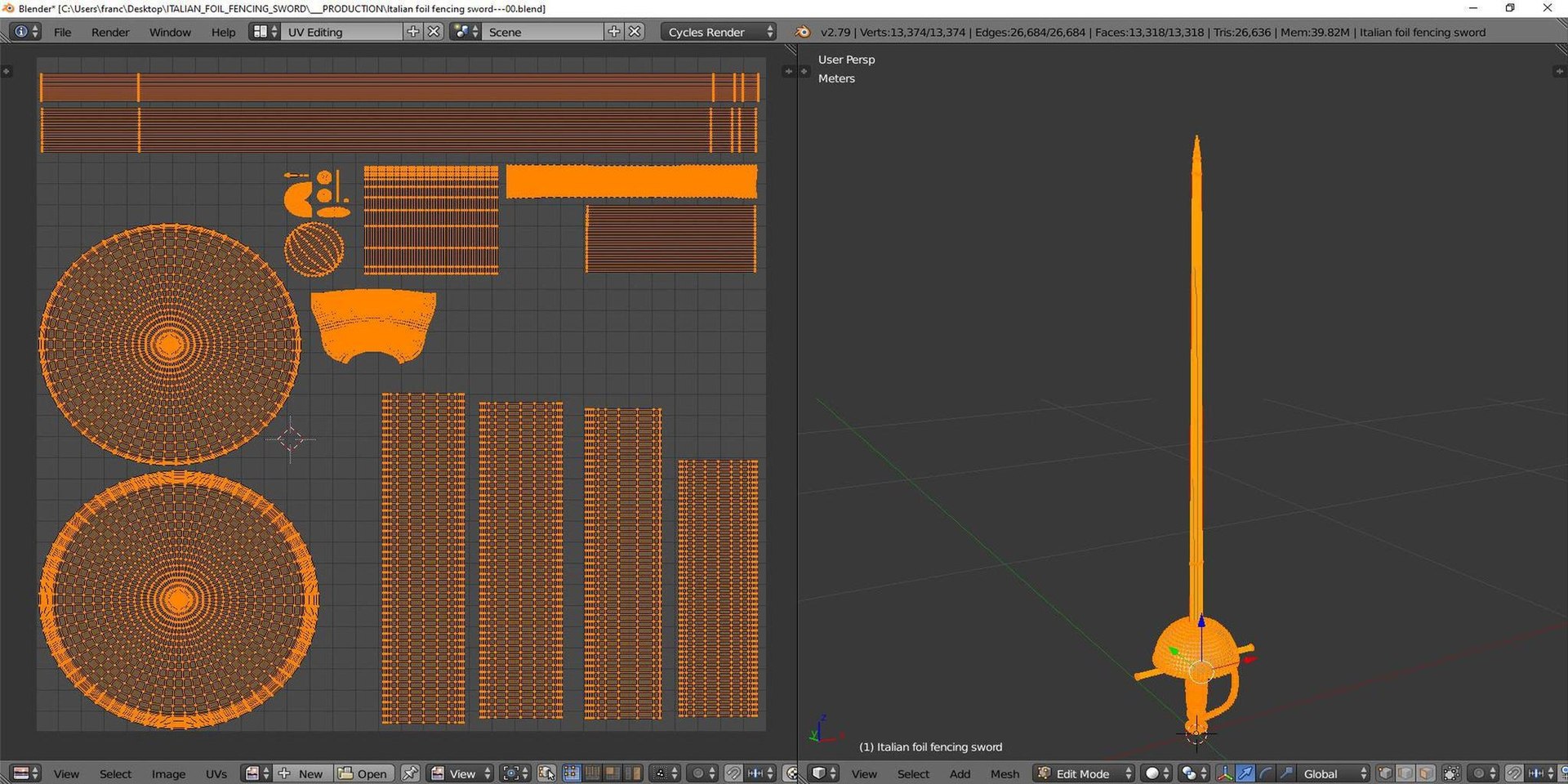 3d Italian Foil Fencing
