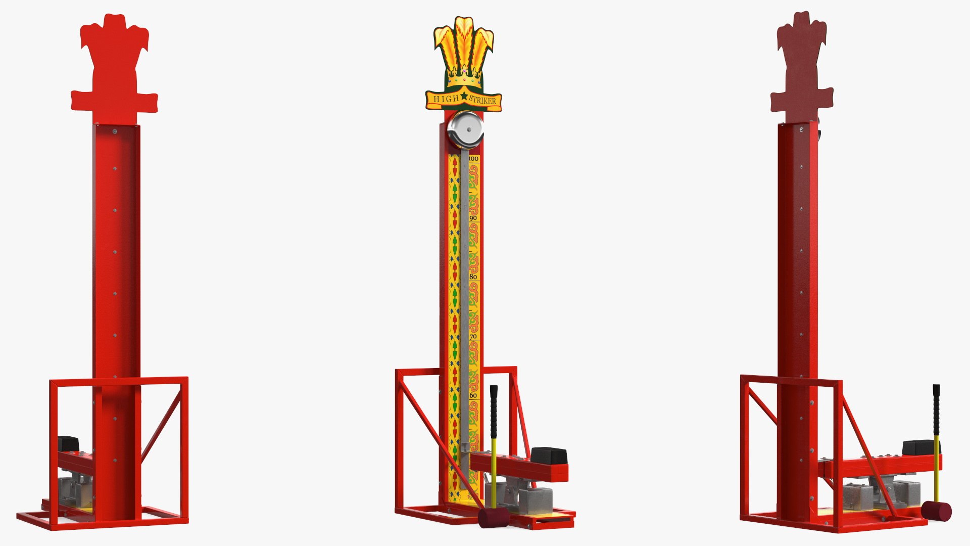 High Striker Strength Tester Game with Mallet model - TurboSquid 1736732