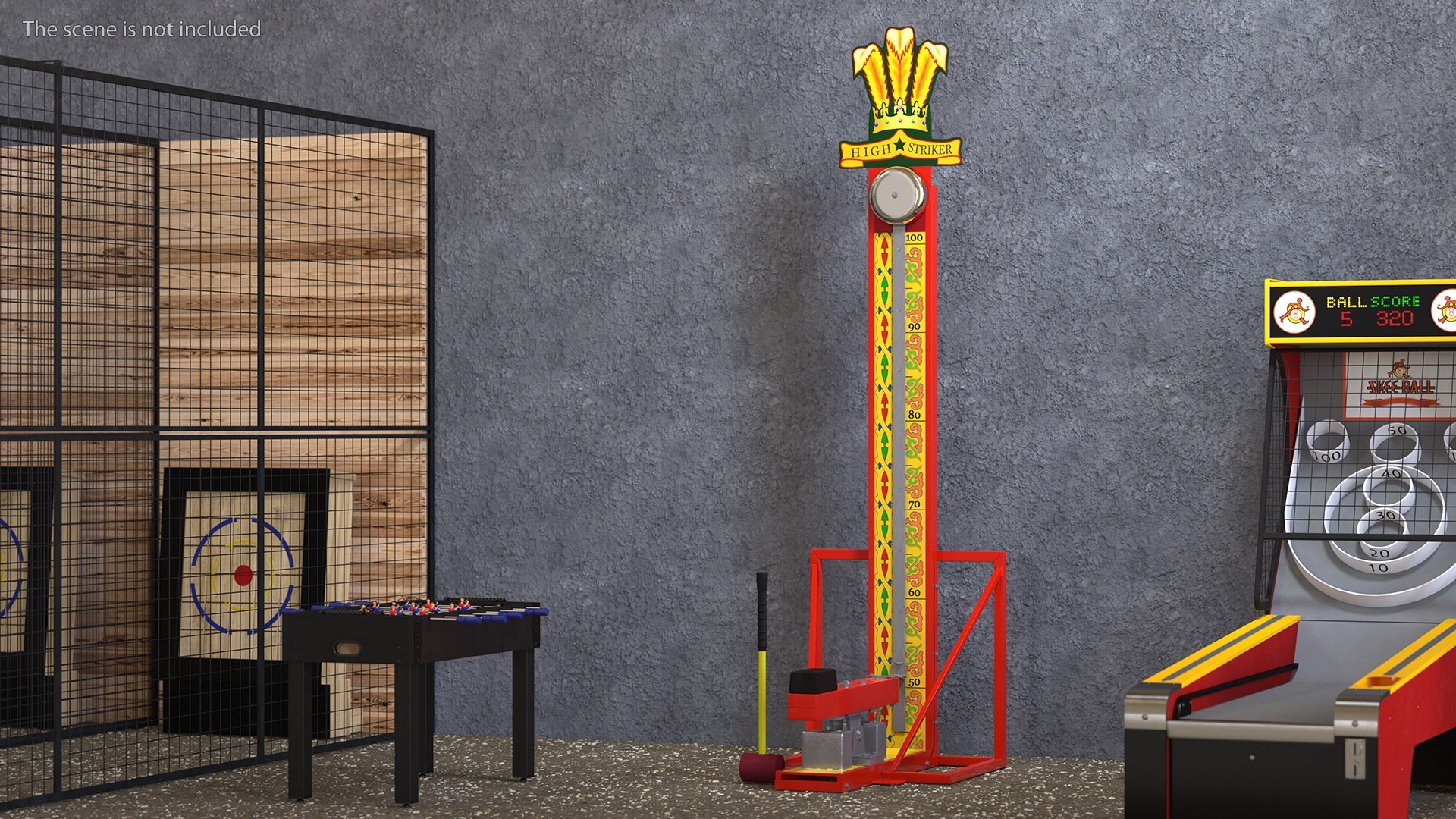 High Striker Strength Tester Game With Mallet Model - TurboSquid 1736732