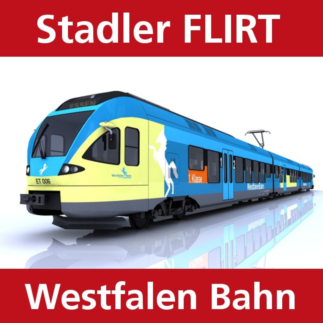 Flirt Passenger Train Westfalen 3d C4d