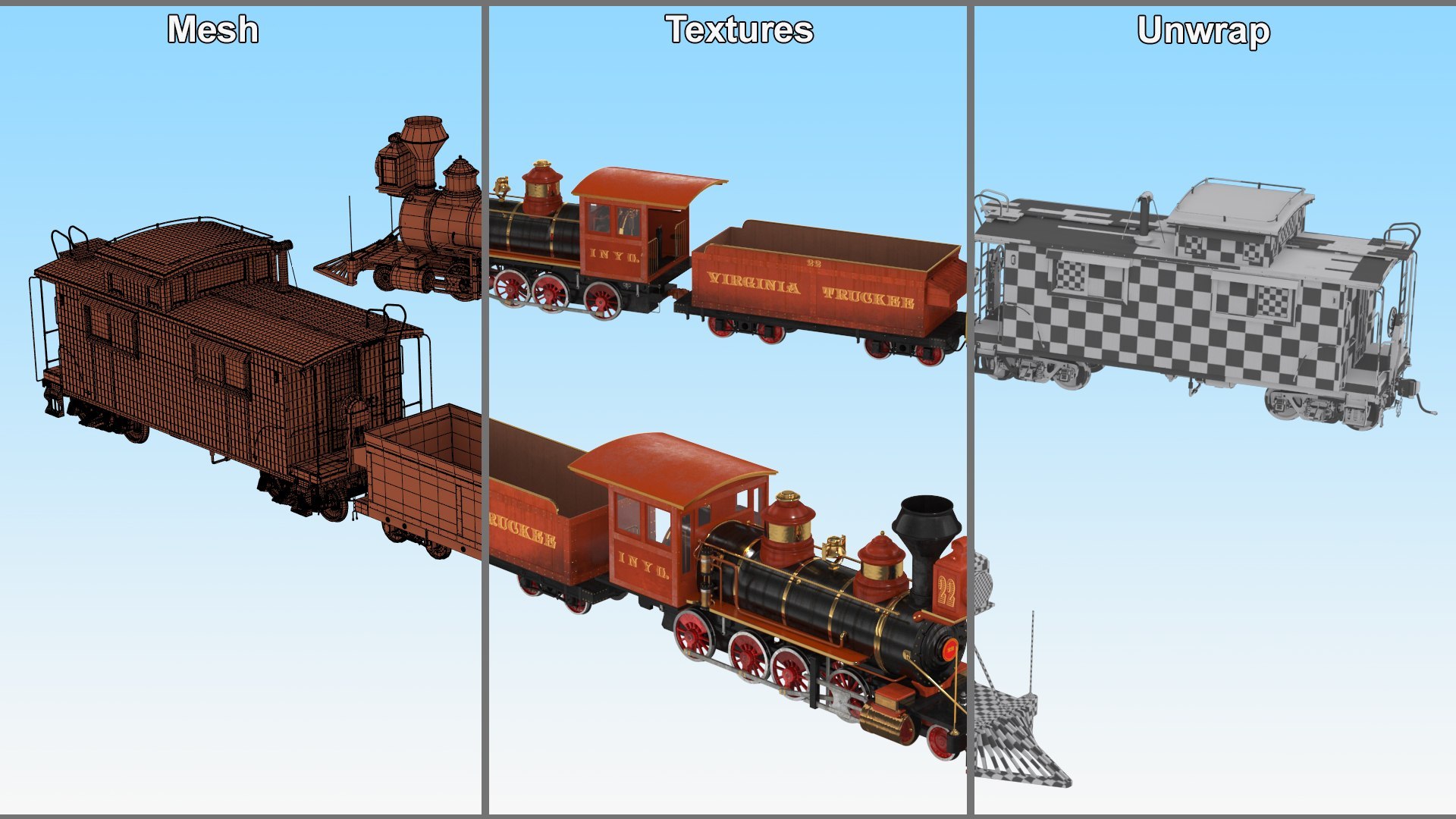 Vintage Steam Locomotives Collection 3D - TurboSquid 2383790