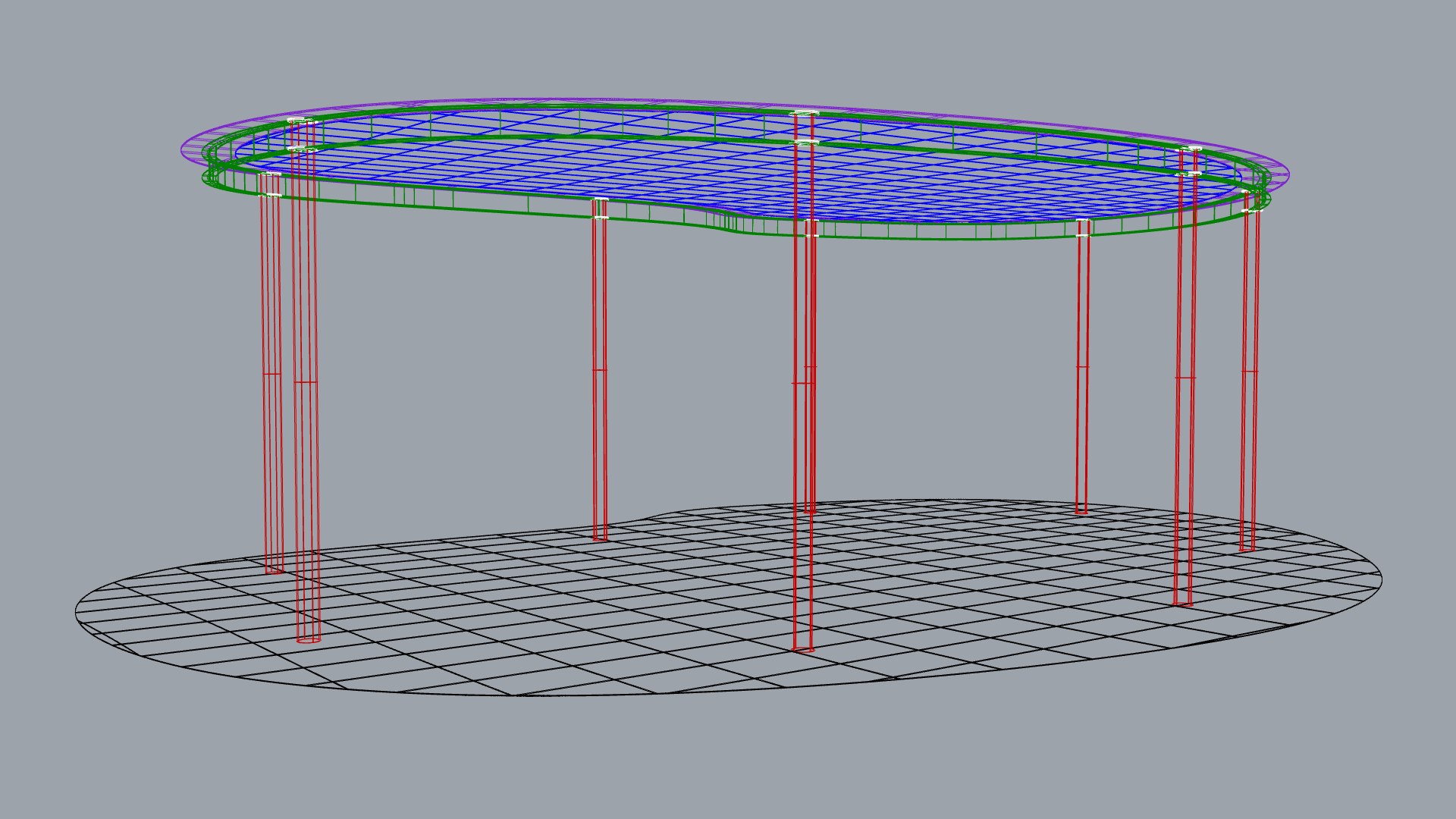 3D Model Curved Steel-framed Building - TurboSquid 2058260