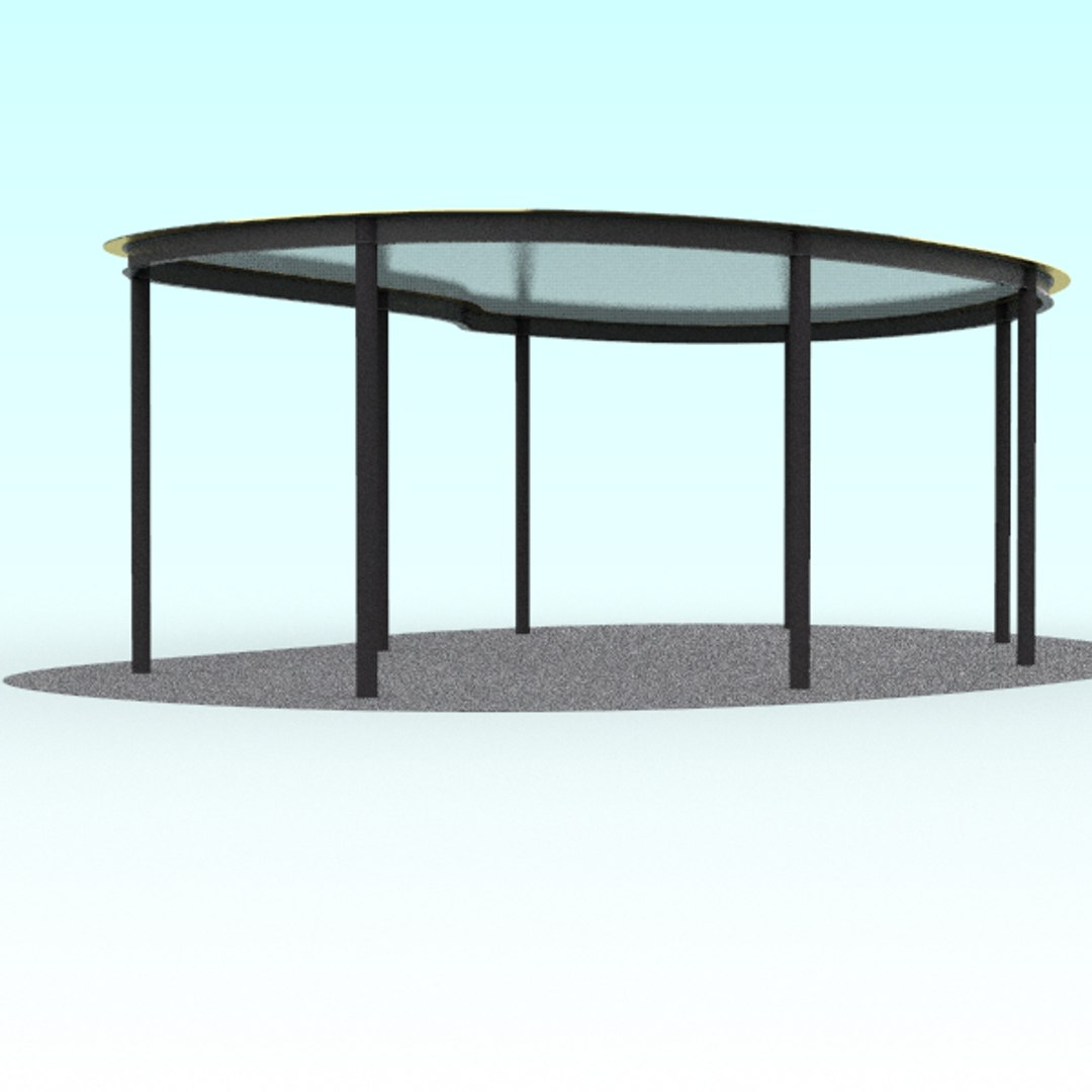 3D Model Curved Steel-framed Building - TurboSquid 2058260