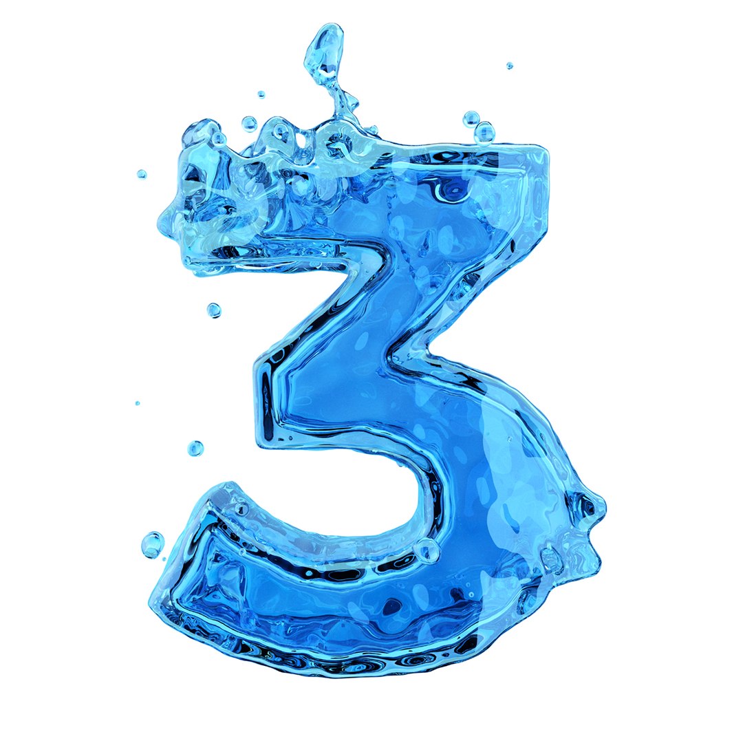 Number Liquid 3 3D Model - TurboSquid 1689146