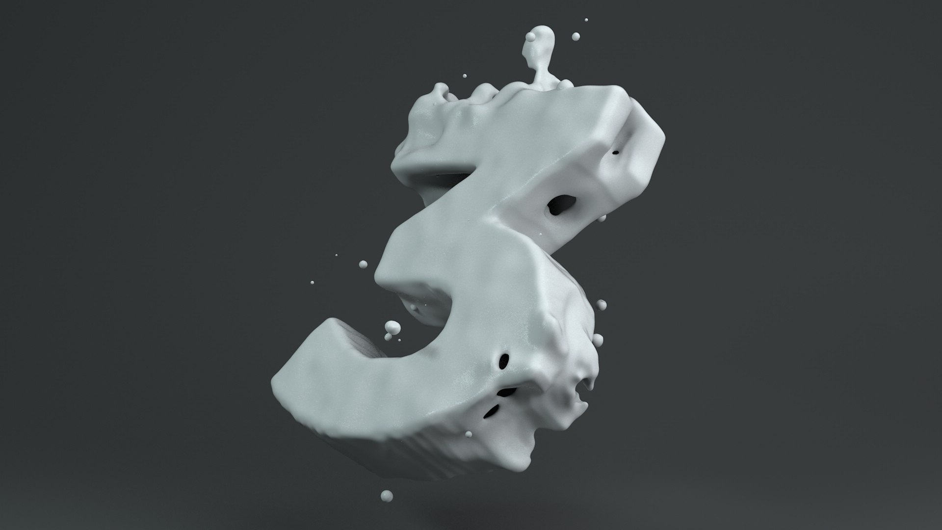 Number Liquid 3 3D Model - TurboSquid 1689146
